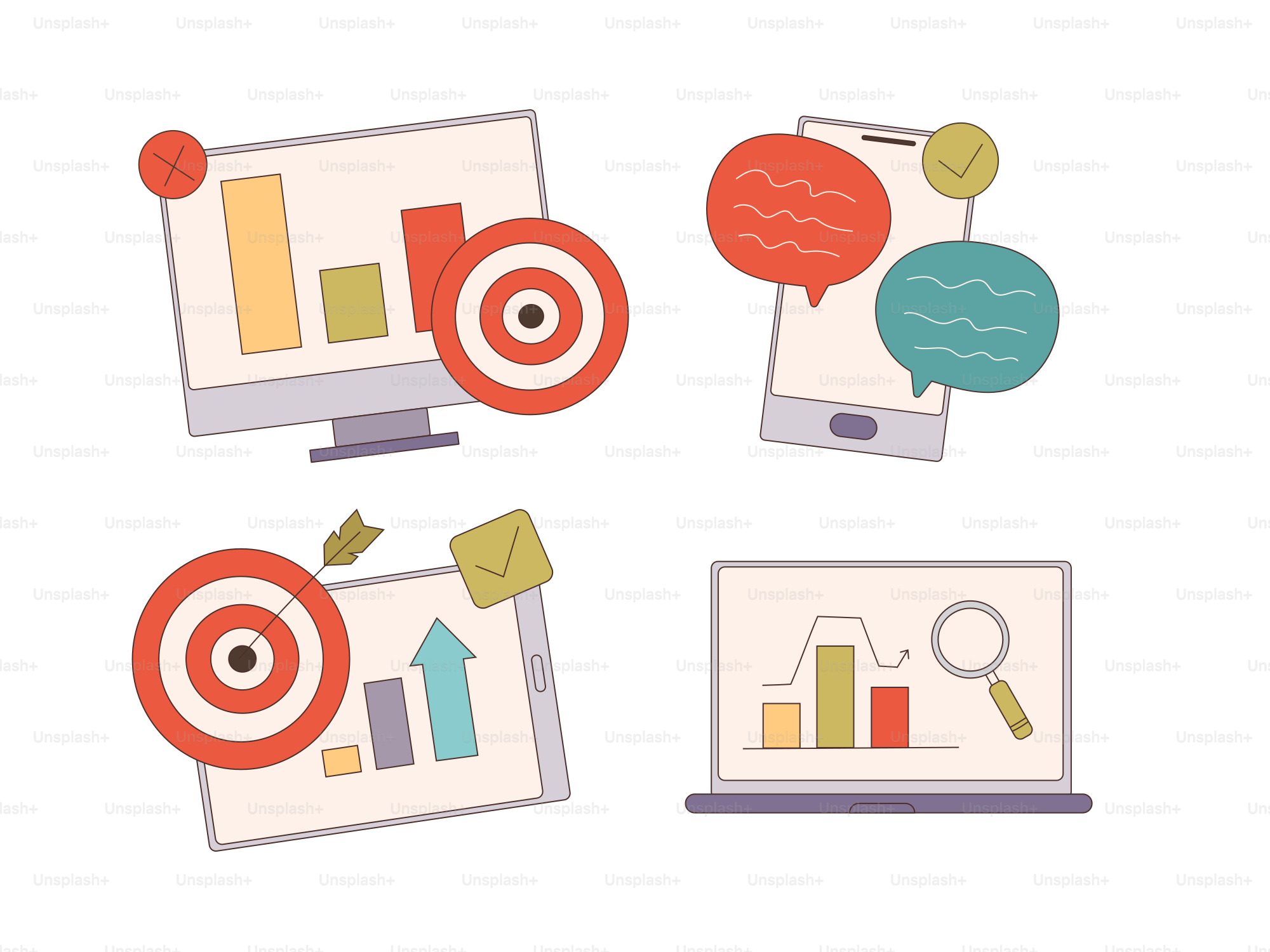 A computer screen with a bunch of icons on it vector – Vector Image on ...
