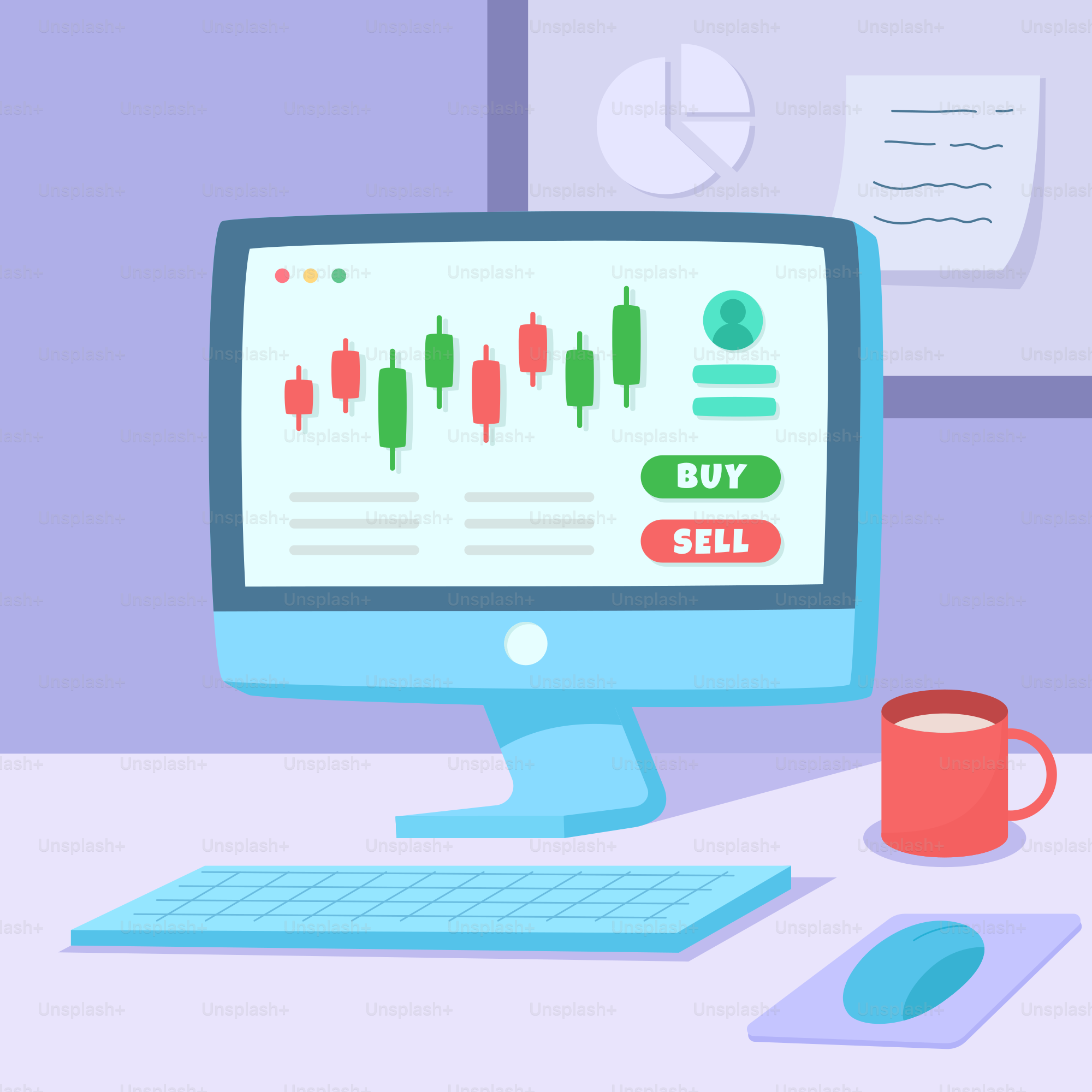 A computer monitor sitting on top of a desk vector – Interface Image on Unsplash