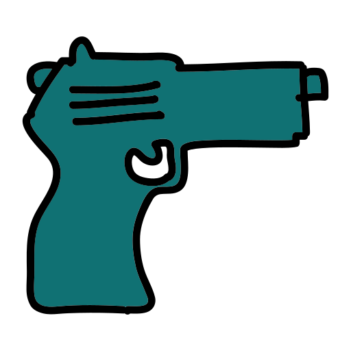 A drawing of a green gun with a white background vector – Gun Image on ...
