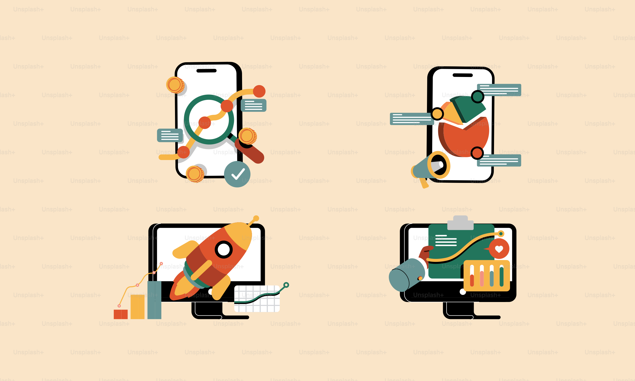 A series of icons depicting different types of devices vector ...