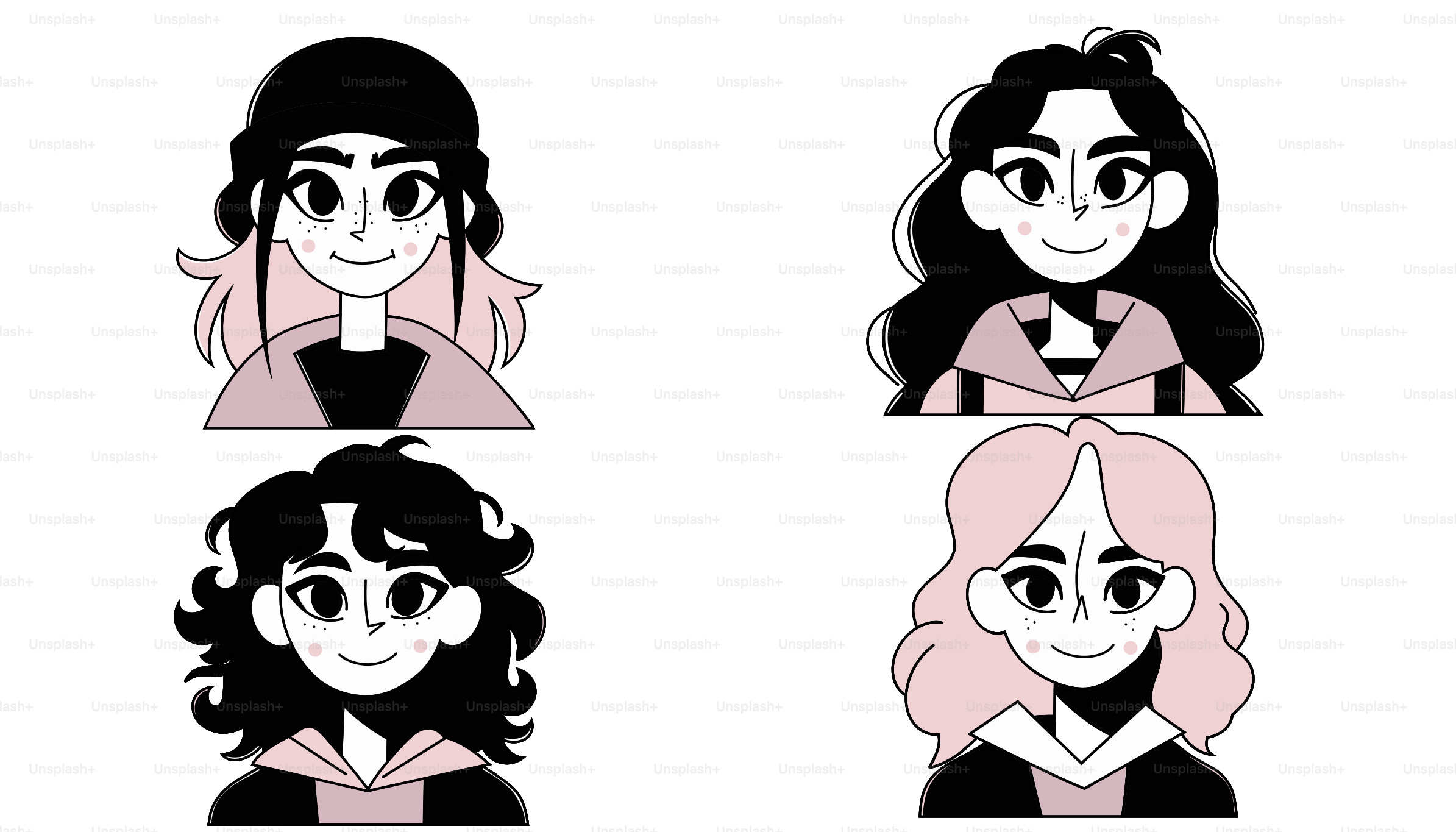 A set of four different avatars of people vector – Avatar Image on Unsplash