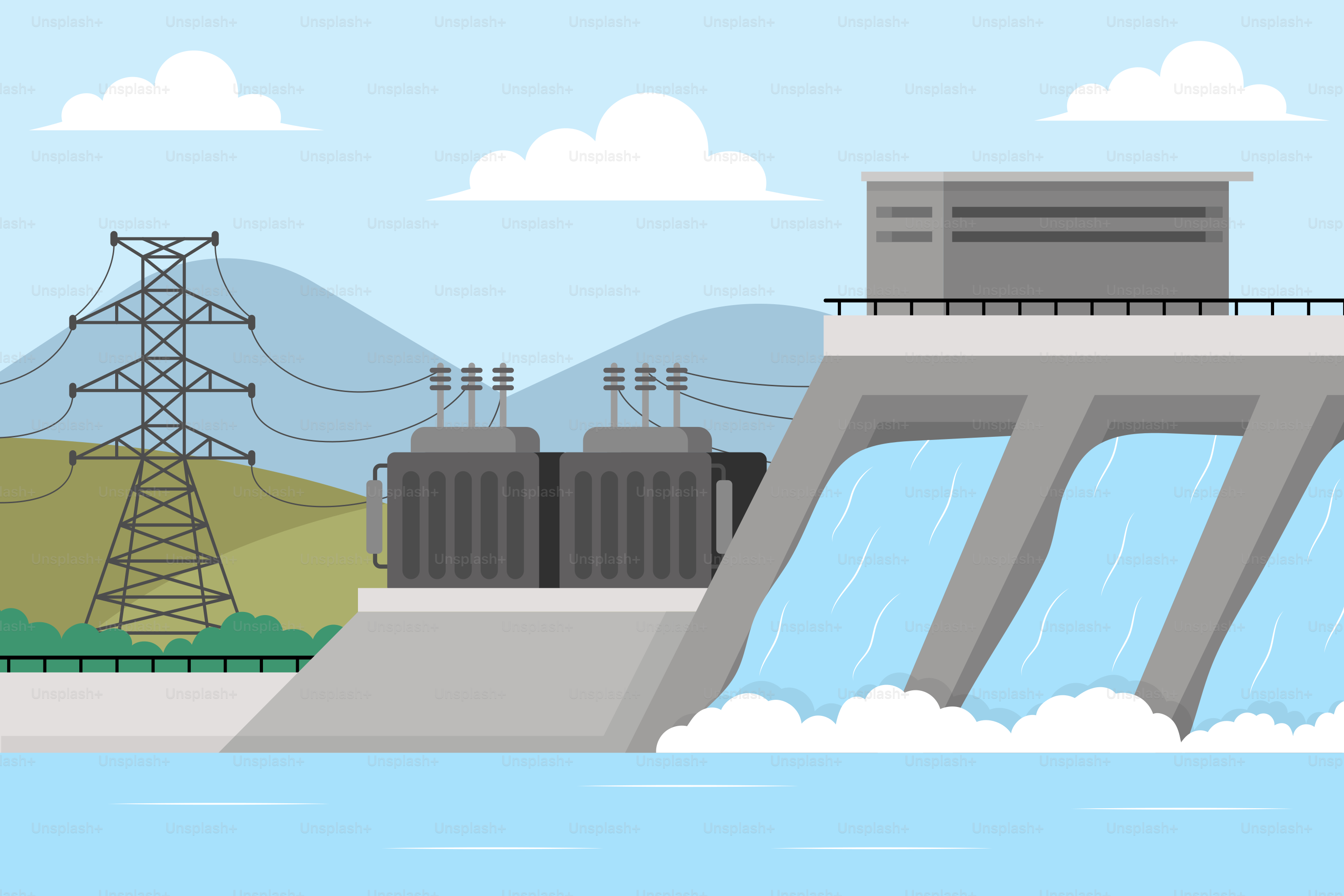 A building with a bunch of wires hanging from it vector – Illustration ...