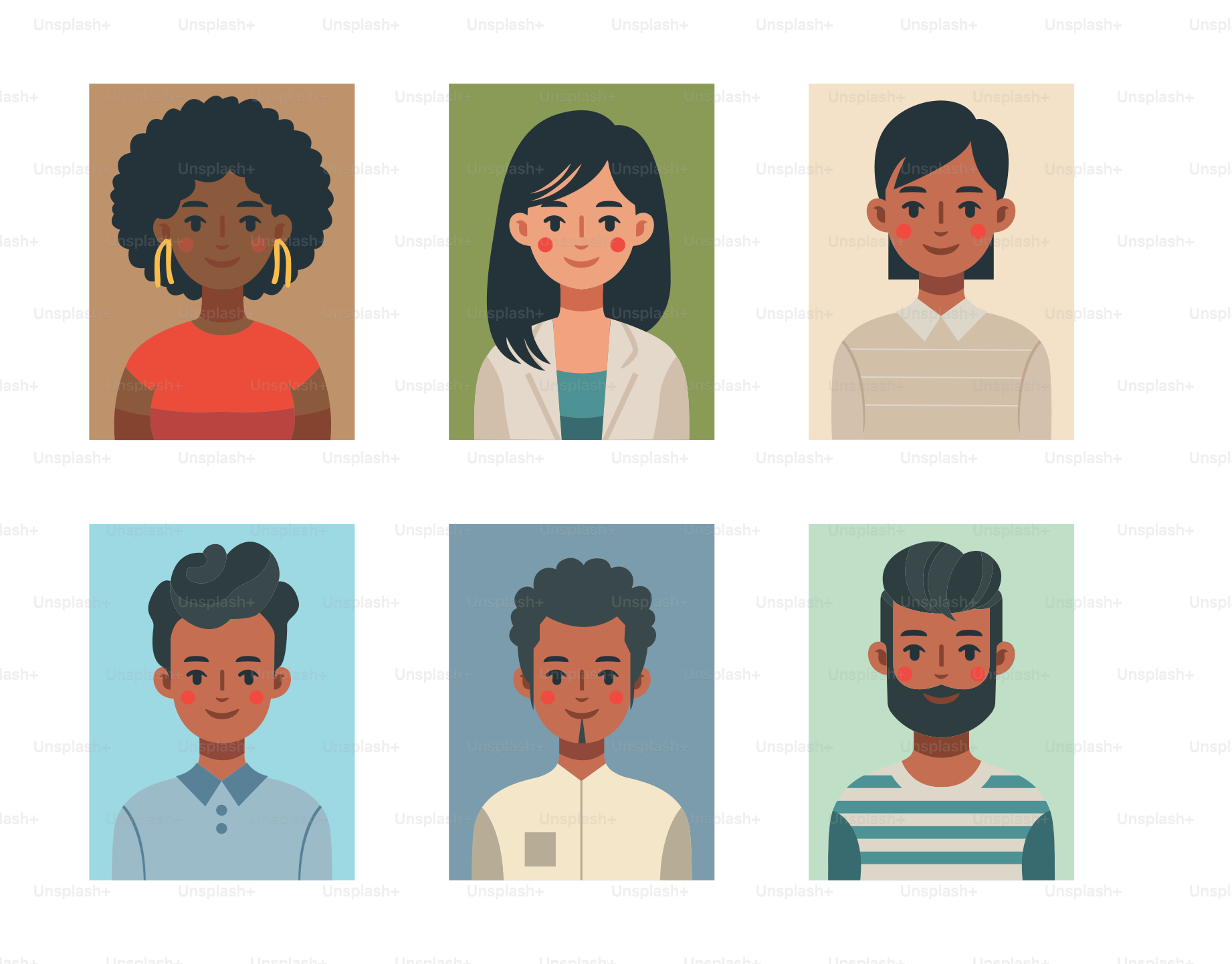 A group of people with different facial expressions vector – Profile ...