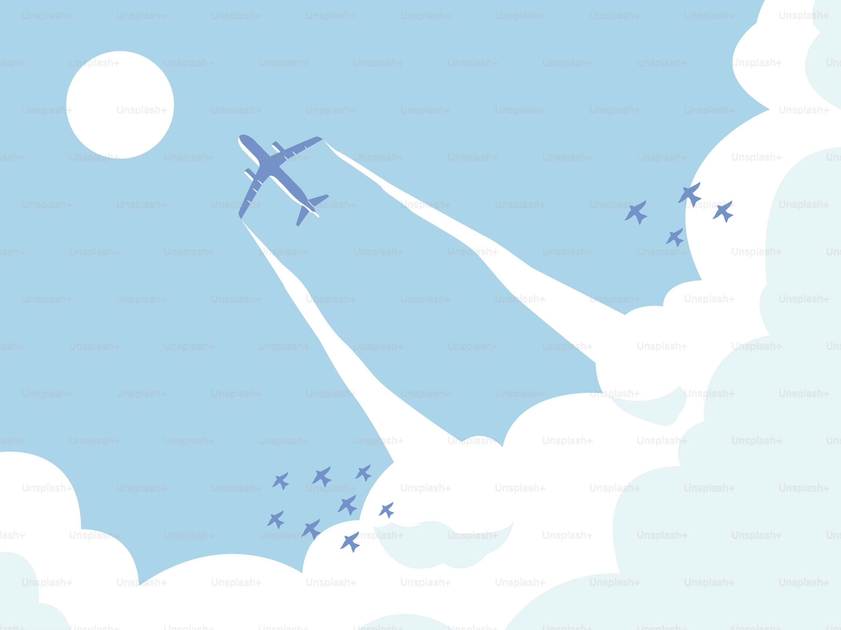 An airplane is flying through the sky vector – Vector Image on Unsplash