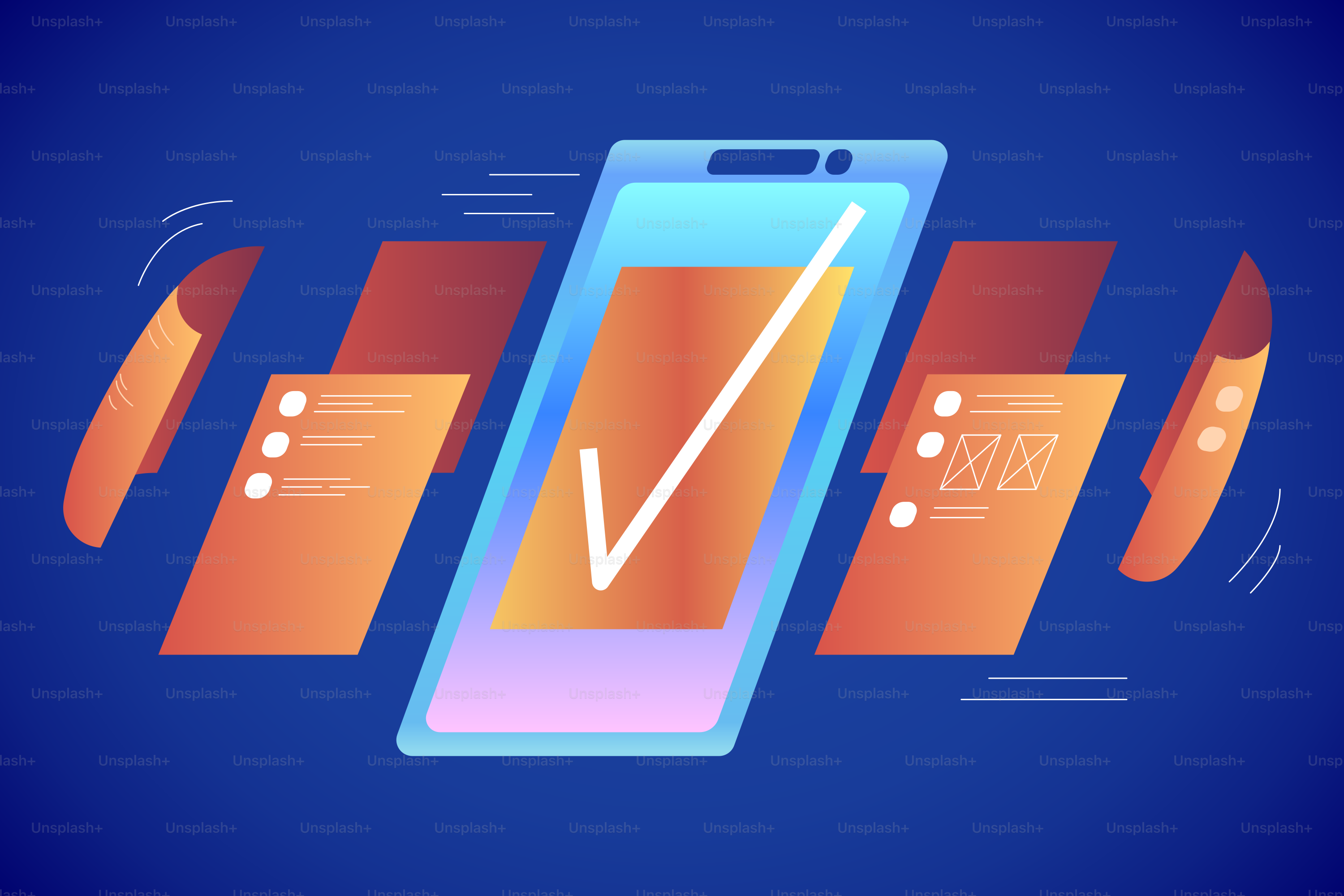 Vektor Ponsel dengan tanda centang di layar – Gambar Teknologi di Unsplash