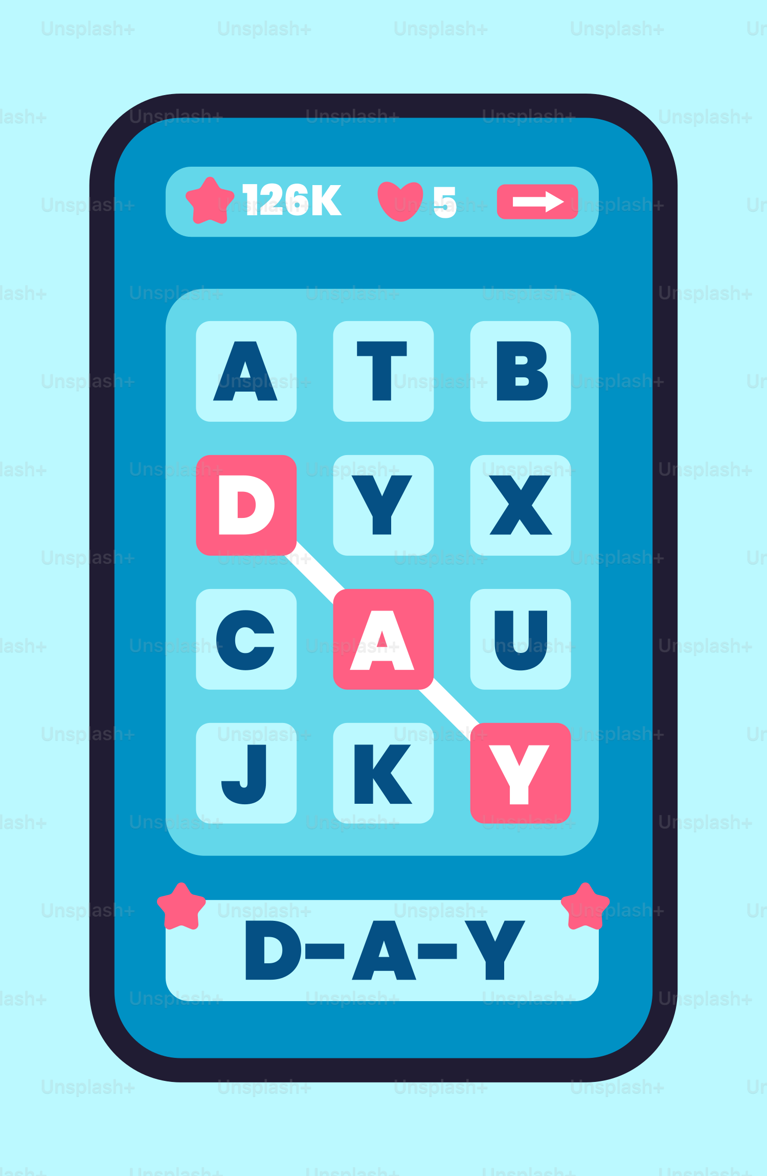 Un teléfono azul con letras y números vector – Imagen de Juego de ...
