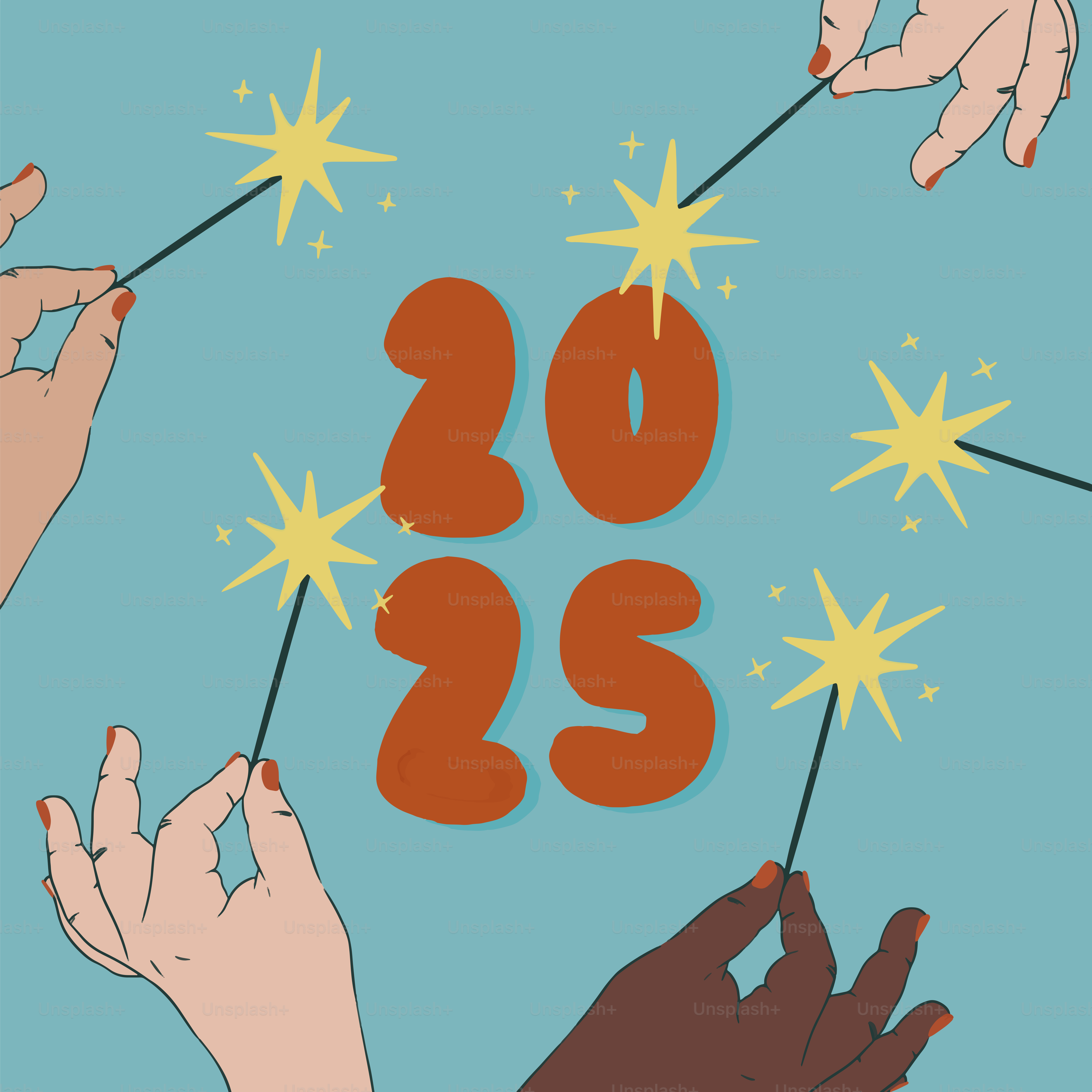 A group of hands reaching up towards the numbers 2013 and 2013 vector ...