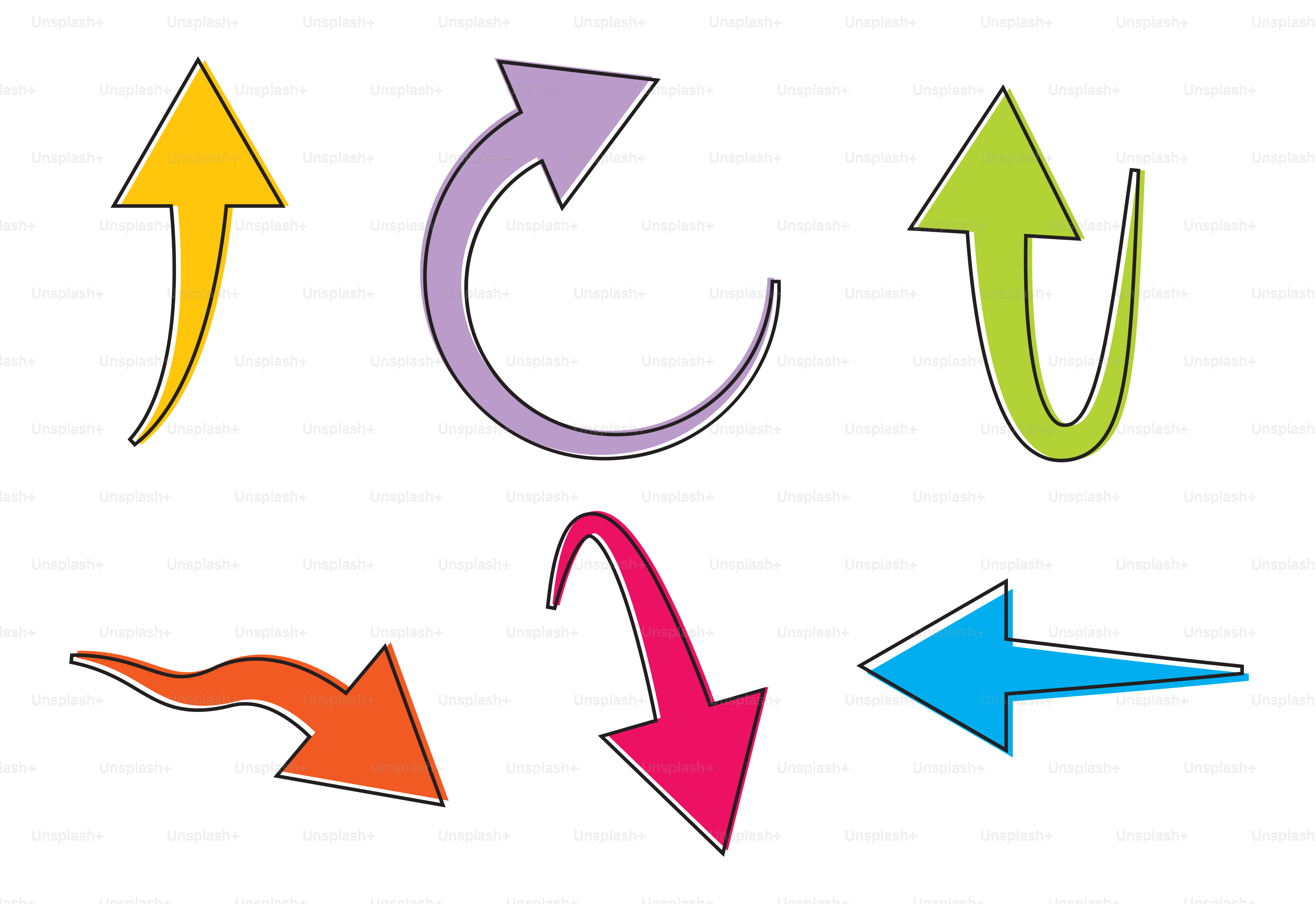 A group of arrows pointing in different directions vector – Arrows ...