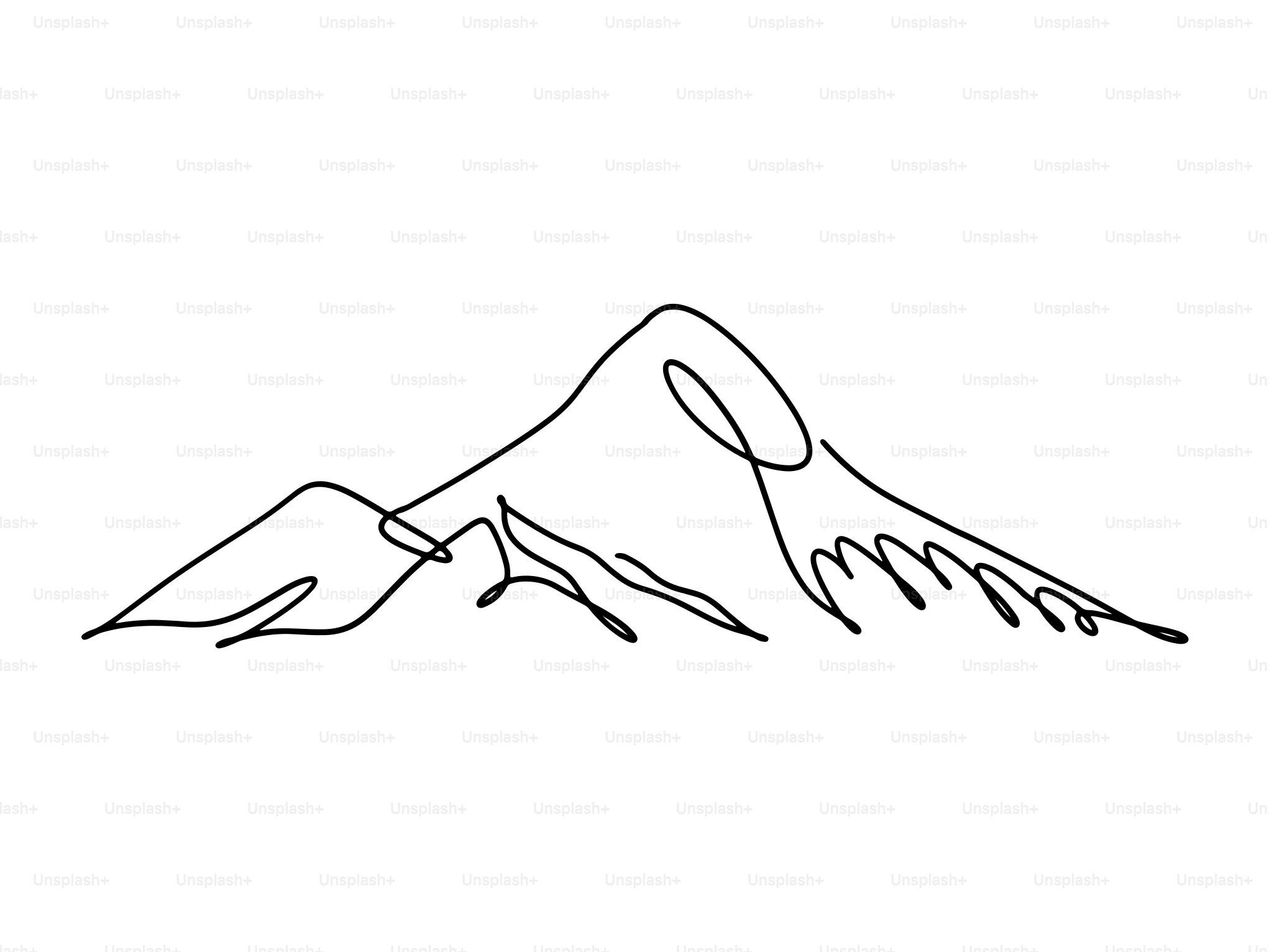 A single line drawing of a mountain vector – Mountain Image on Unsplash