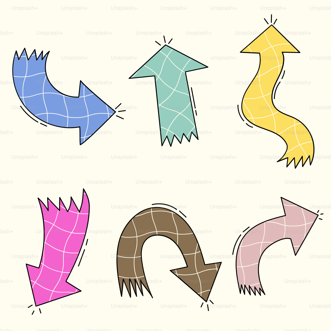 A set of four different colored arrows vector – Road Image on Unsplash