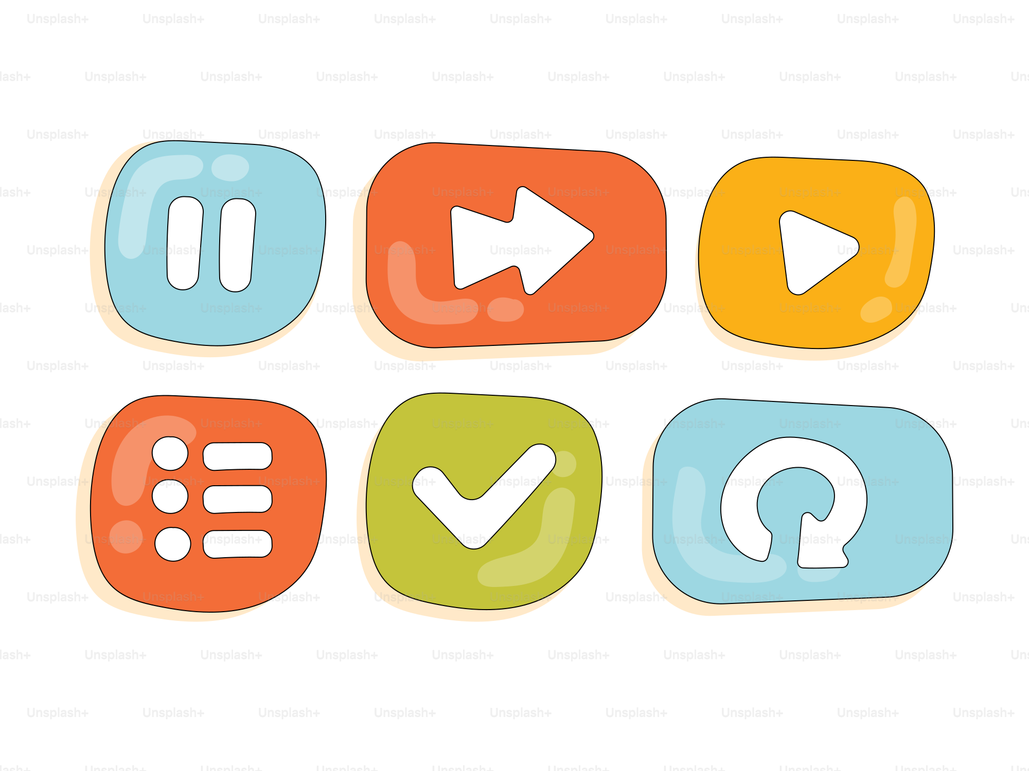 A group of different colored buttons with arrows vector – Illustration ...