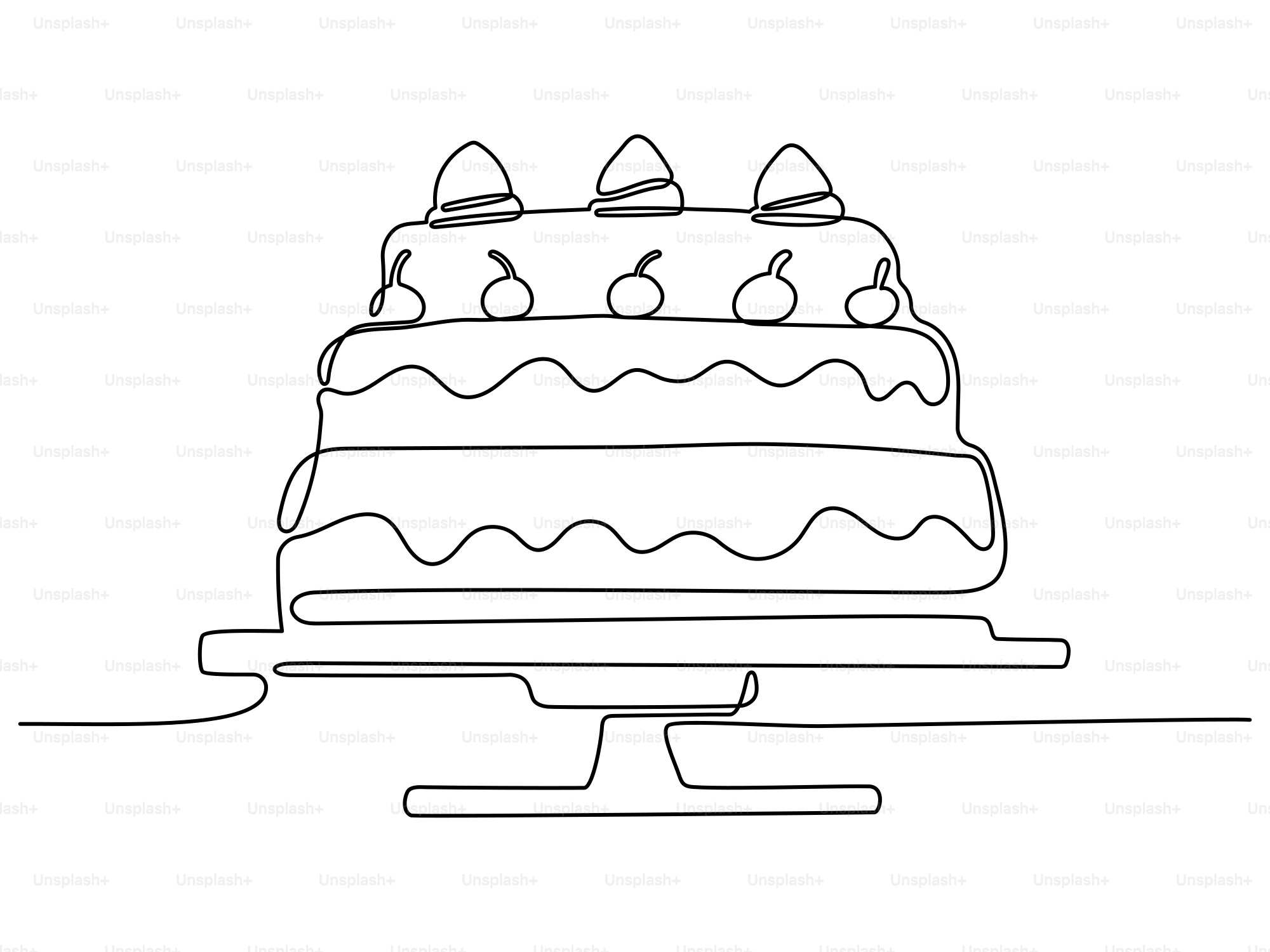 A drawing of a cake on a table vector – Vector Image on Unsplash