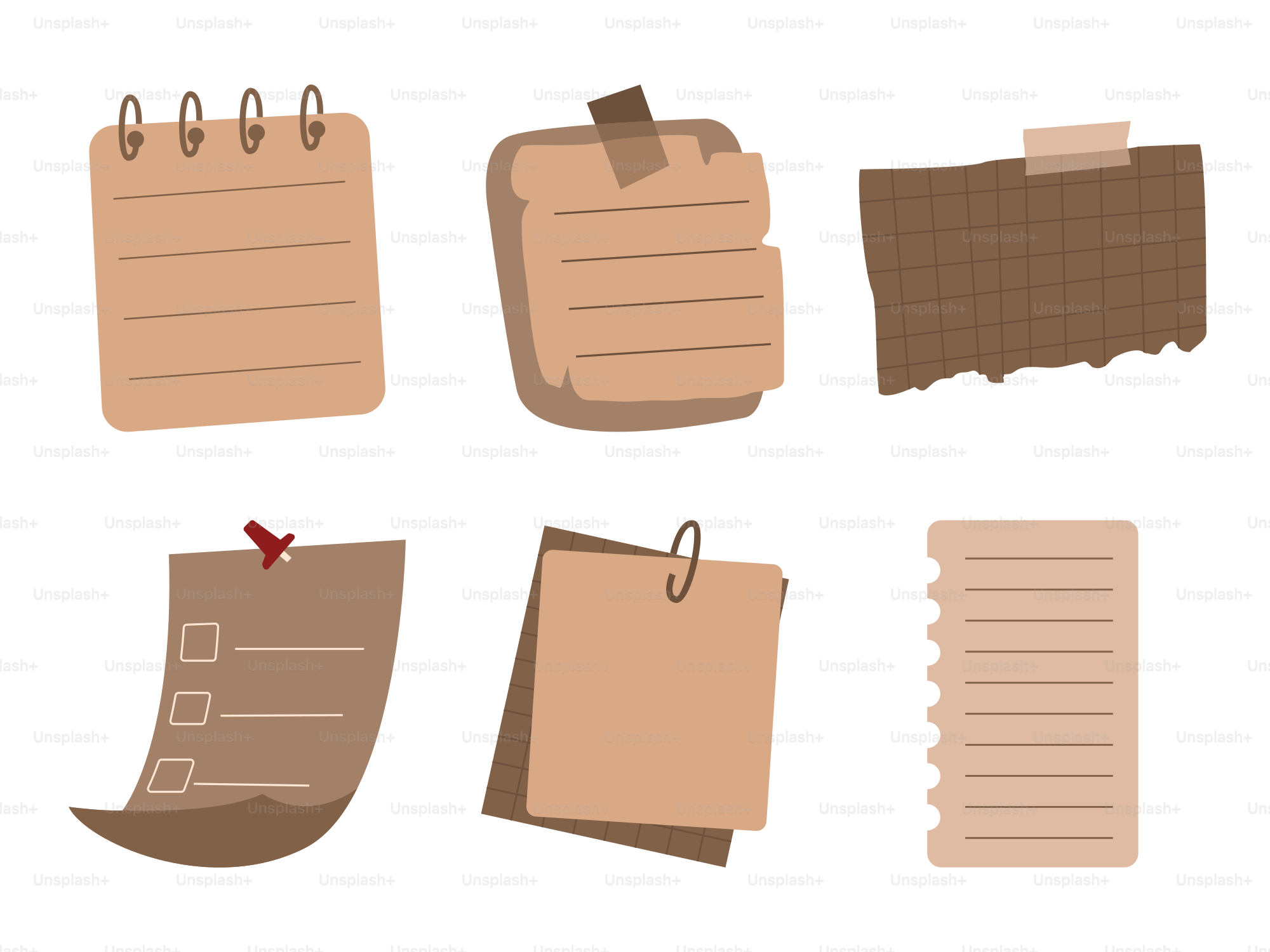 A set of different types of notepads on a white background vector ...