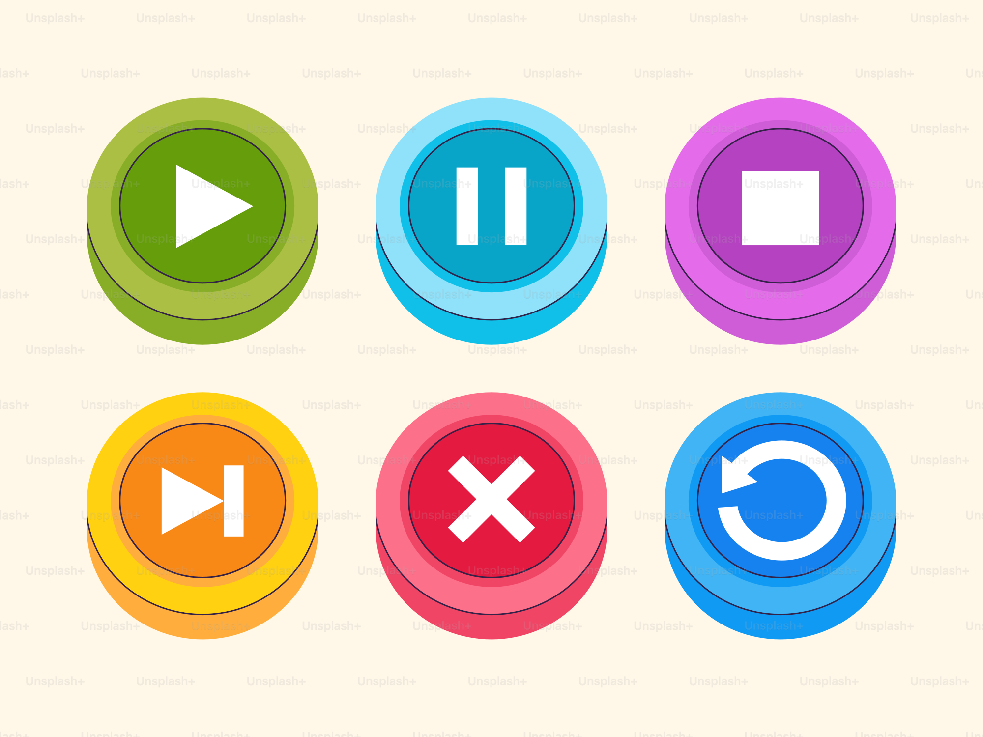 A set of colorful buttons with different symbols vector – Buttons Image on Unsplash