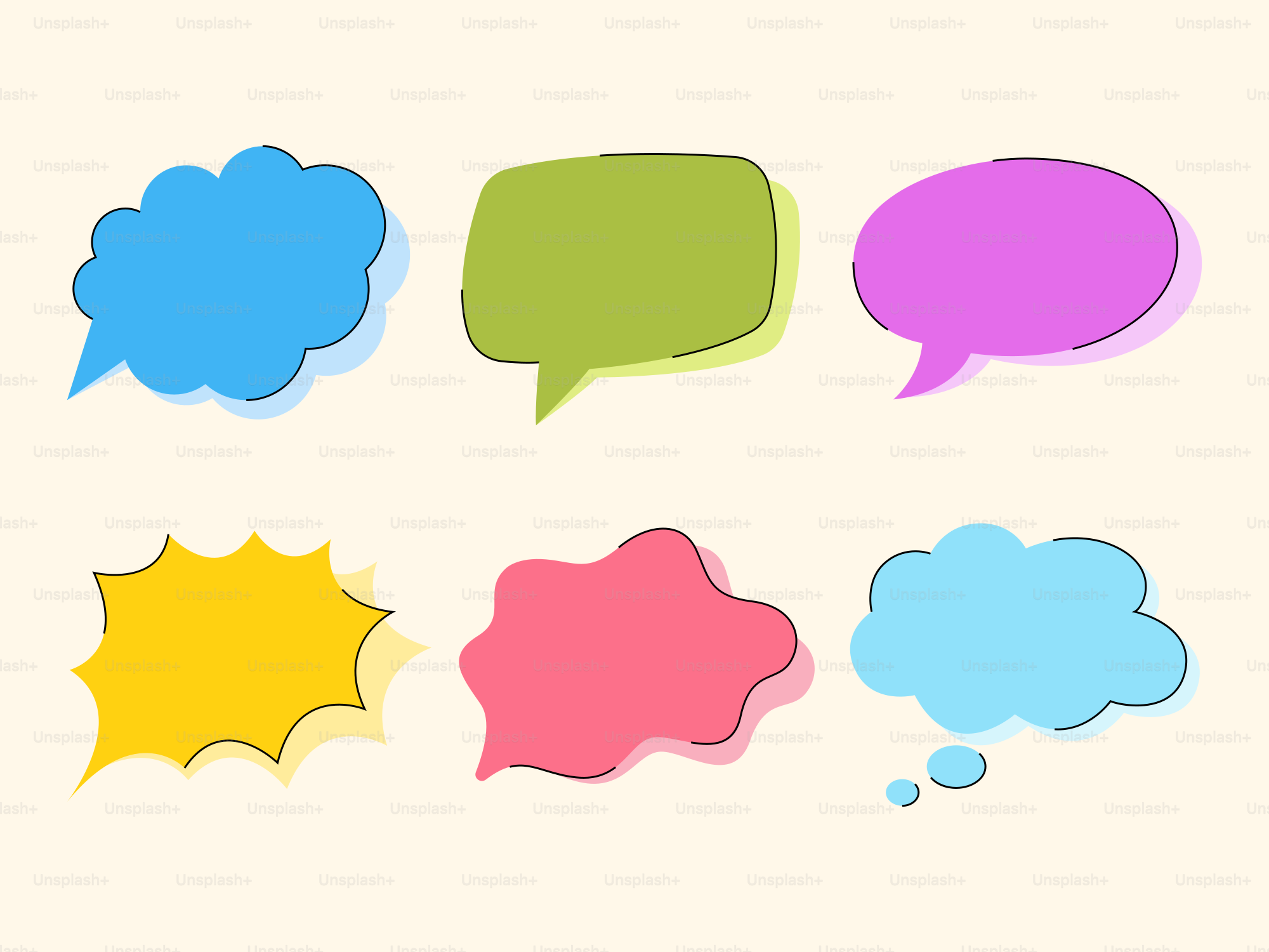 A group of different colored speech bubbles vector – Illustration Image ...