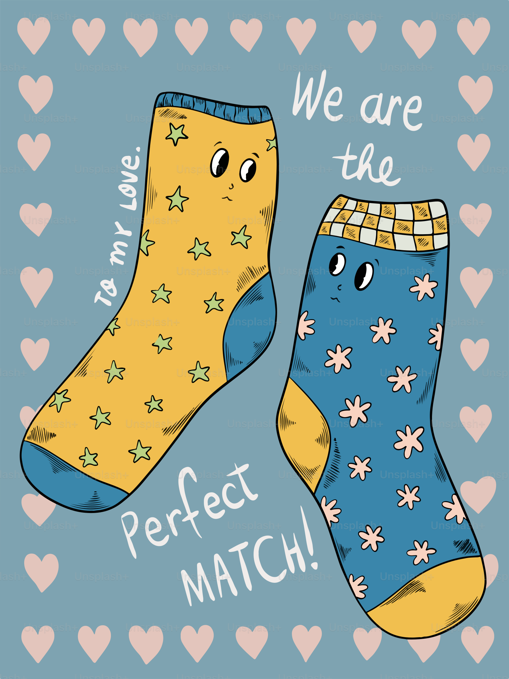 A pair of socks that say, we are the perfect match vector – Perfect ...