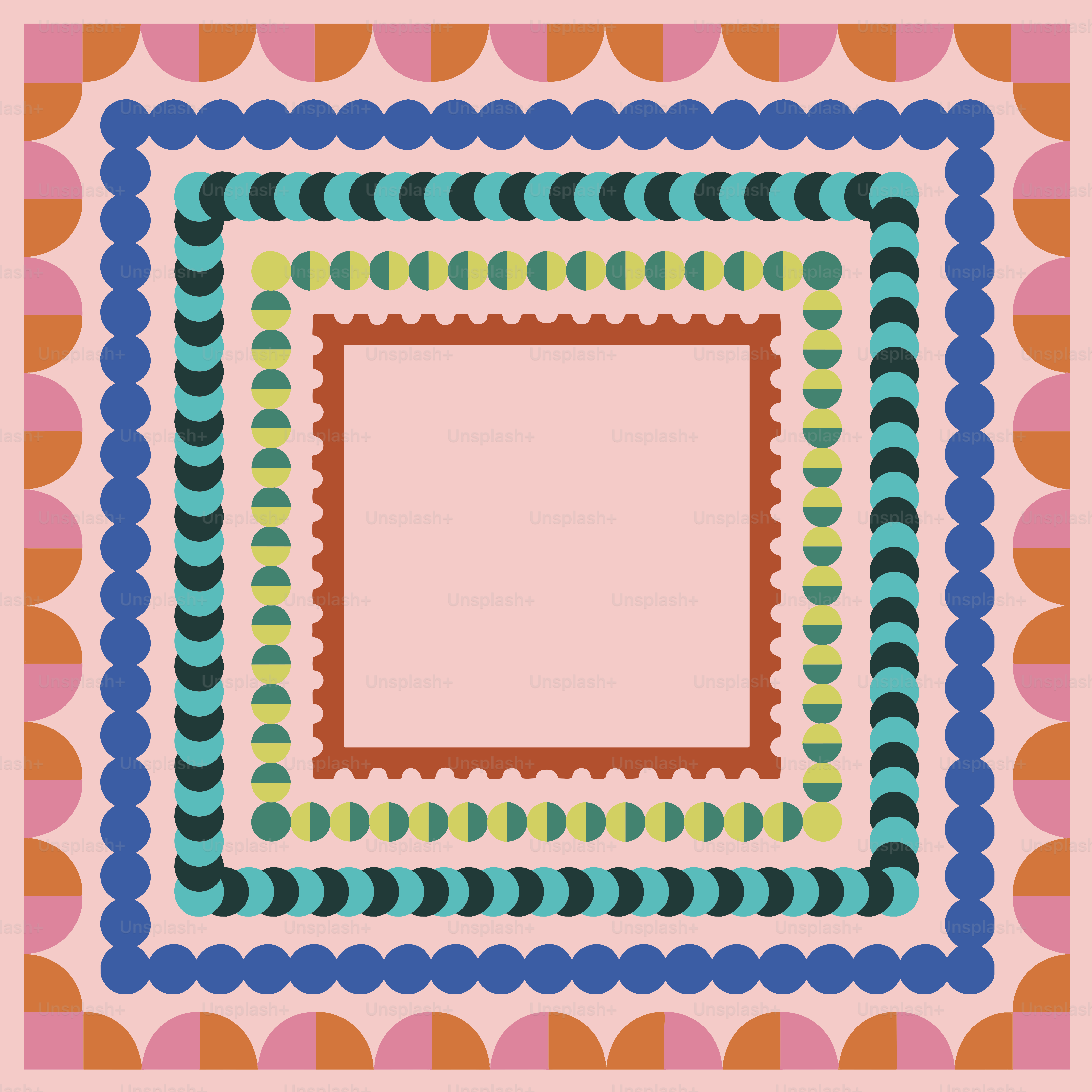 A picture of a square with a pattern on it vector – Frames Image on ...