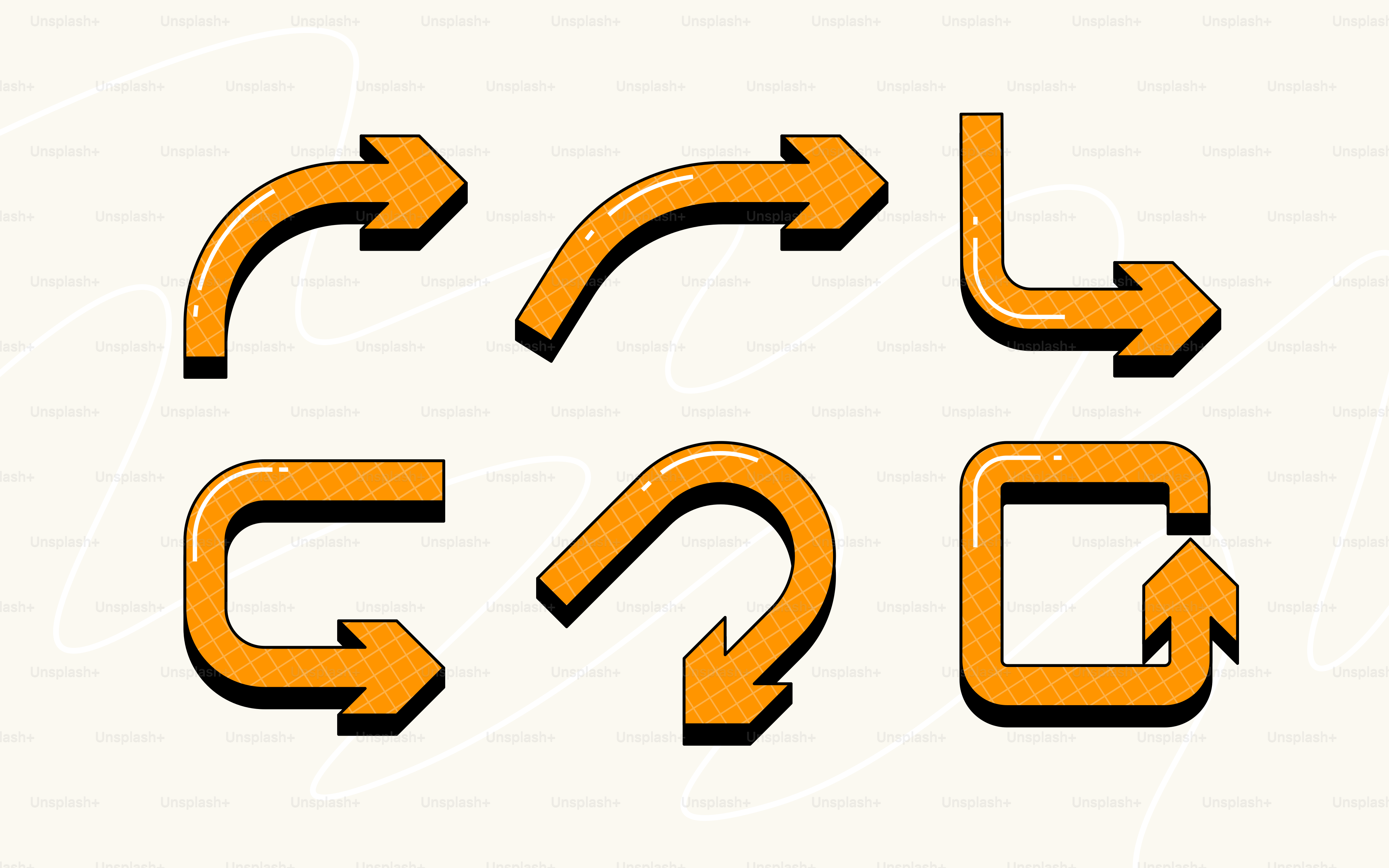 A set of four arrows pointing in different directions vector ...