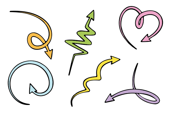 Un grupo de diferentes formas y tamaños de flechas vector – Imagen de ...