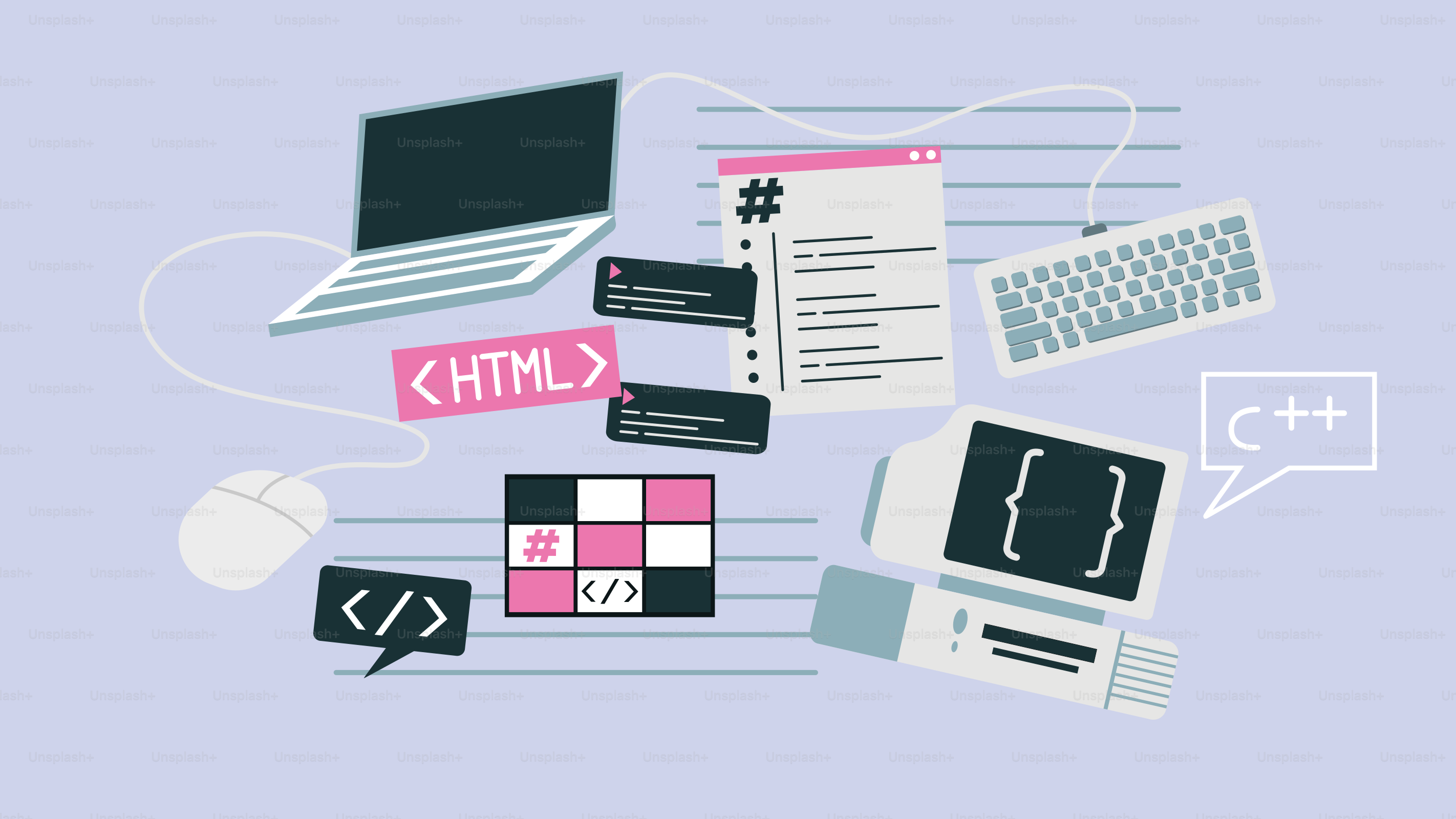 A bunch of different types of electronic devices vector – Coding Image ...