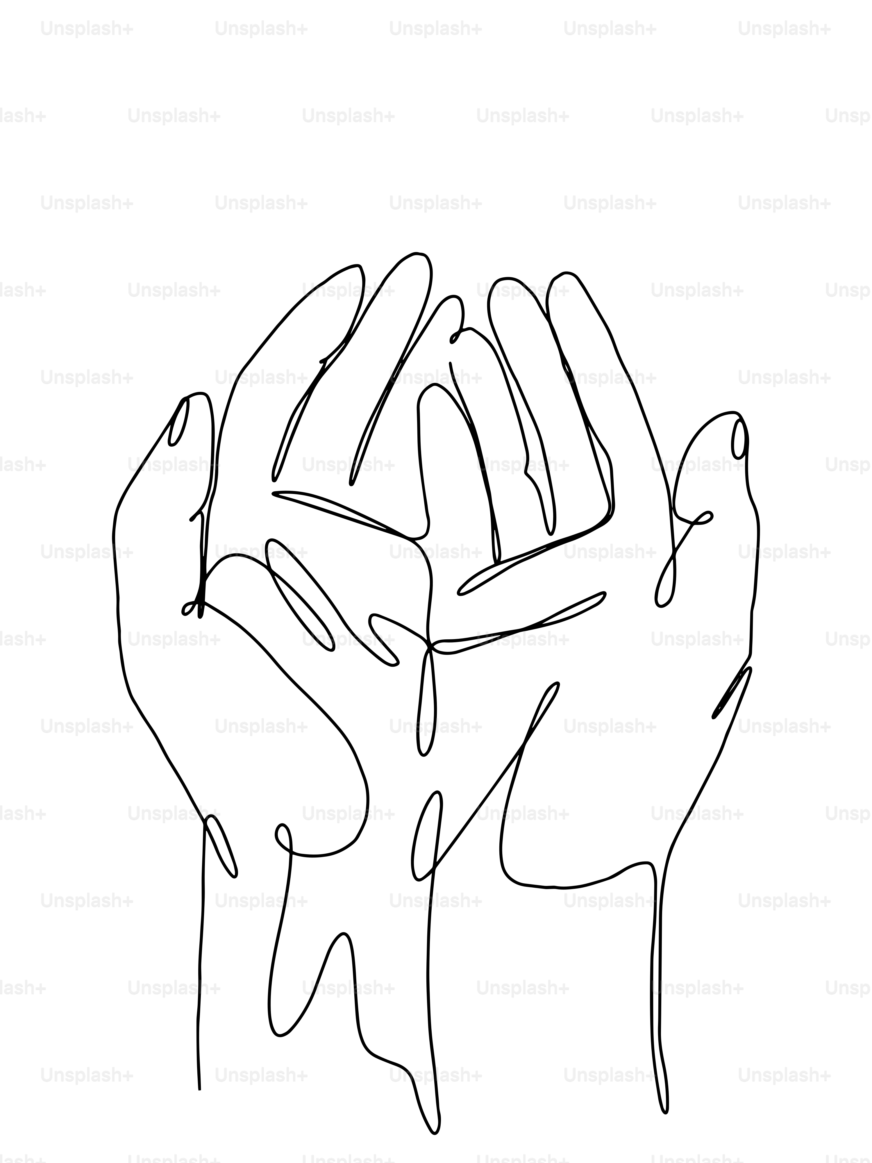 A drawing of two hands holding each other vector – Open palms Image on ...