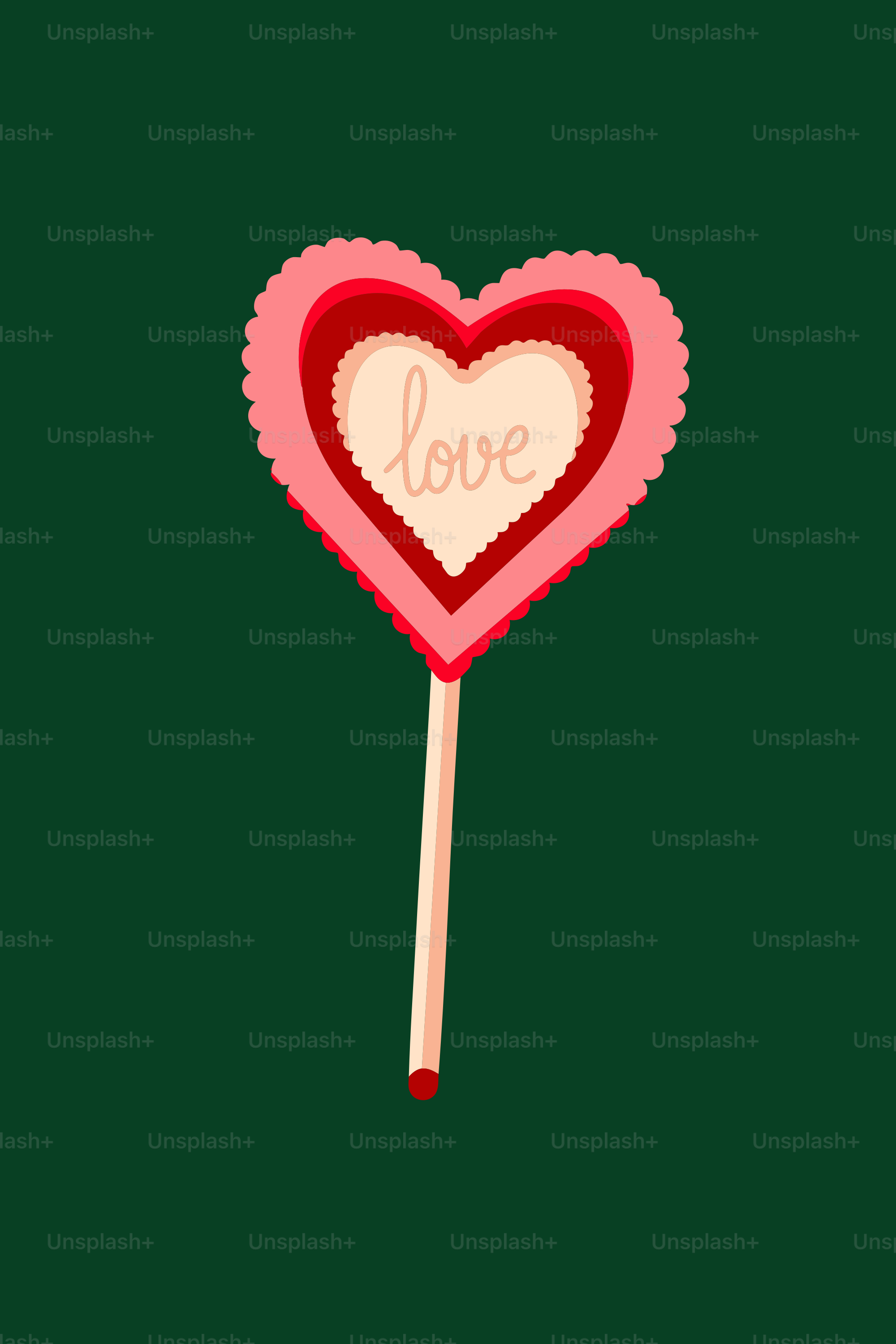 A heart shaped lollipop with the word love on it vector – Love Image on ...