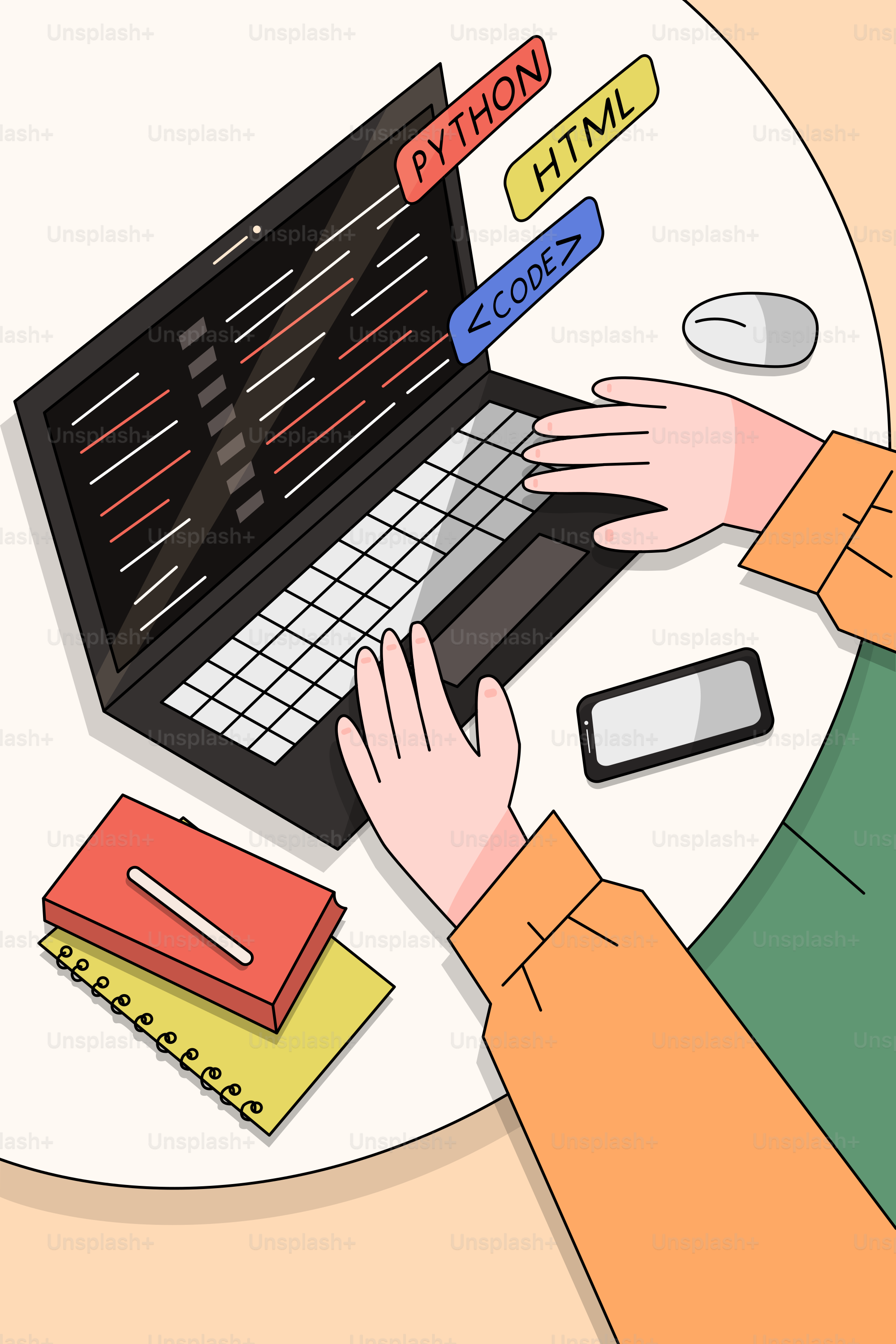 Person Typing Clipart