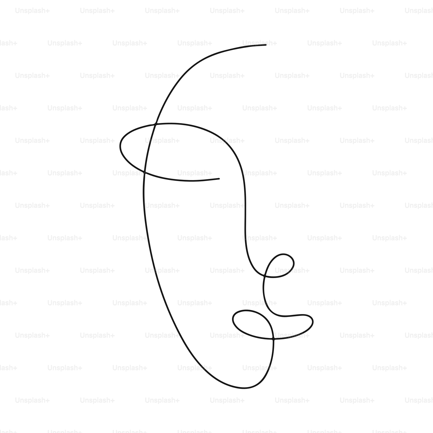 A line drawing of a person's face vector – Line drawing Image on Unsplash