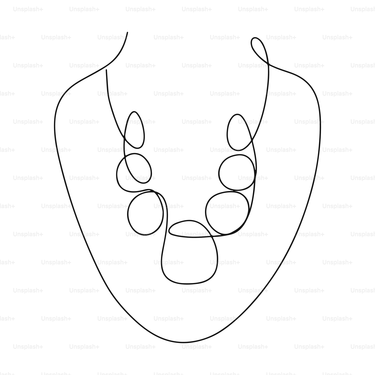 A line drawing of a necklace on a mannequin vector – Necklace Image on ...