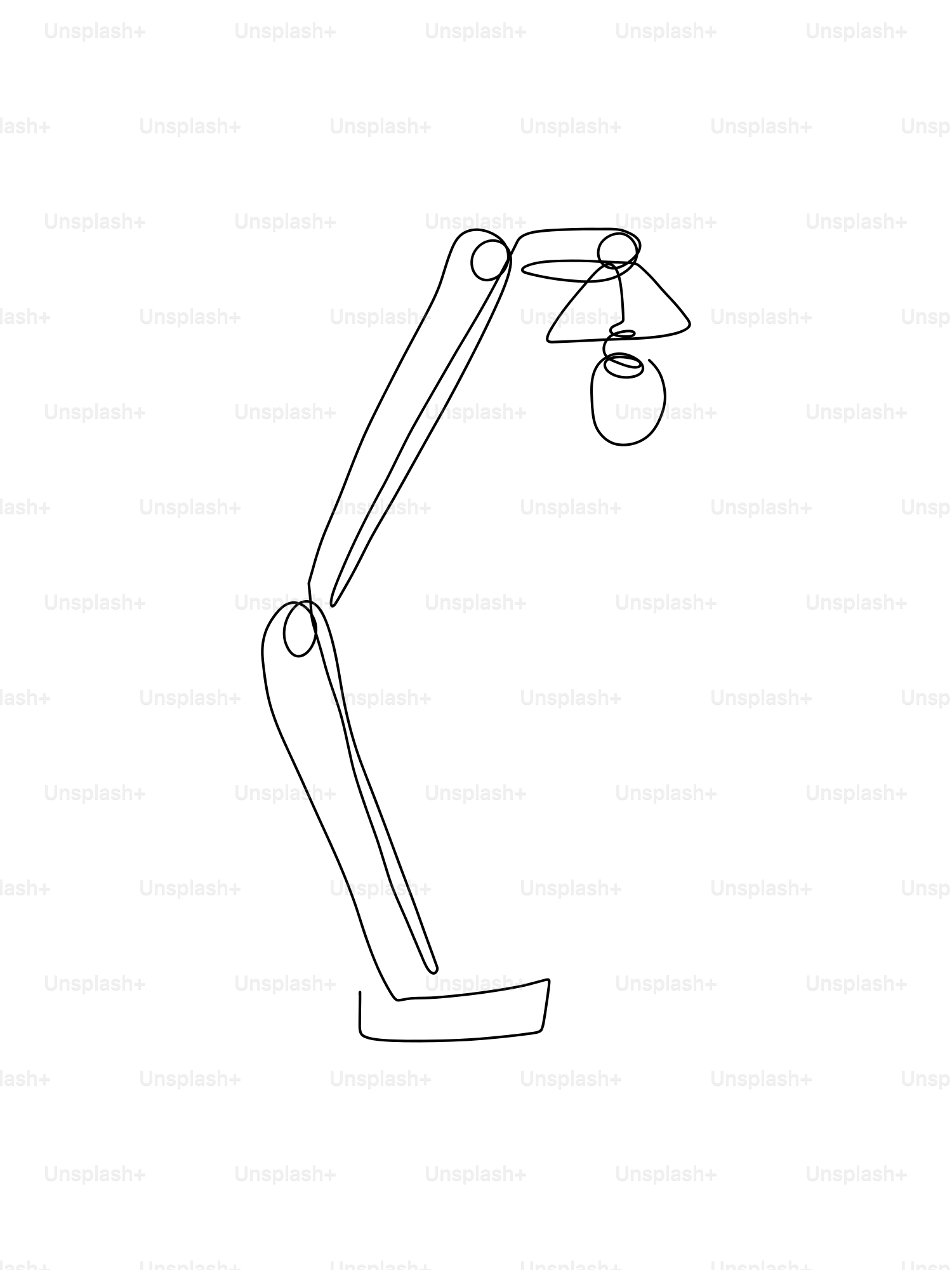 Dibujo lineal de una lámpara de pie vector – Imagen de Ilustración en ...