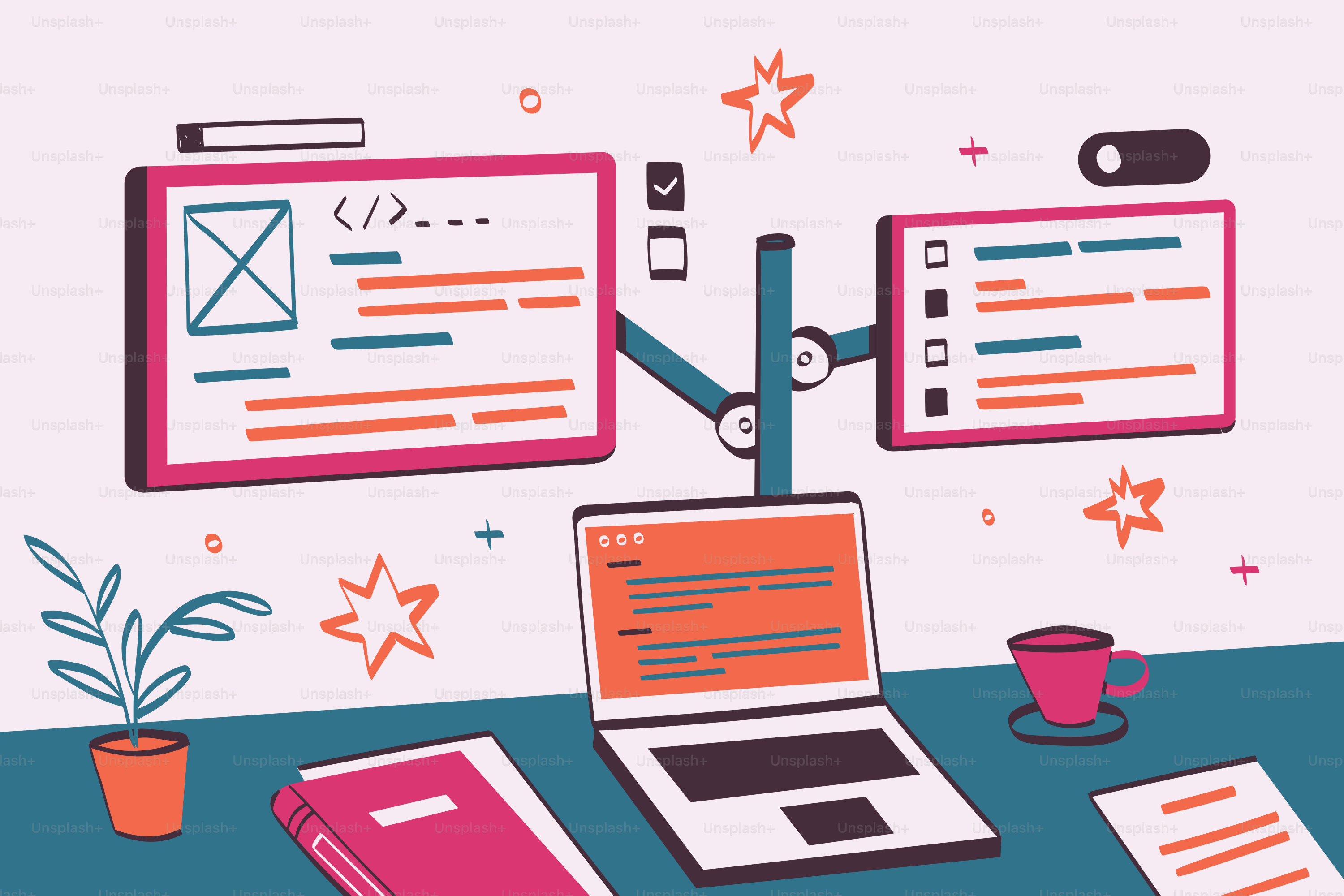 A person sitting at a desk in front of a computer vector – Business ...