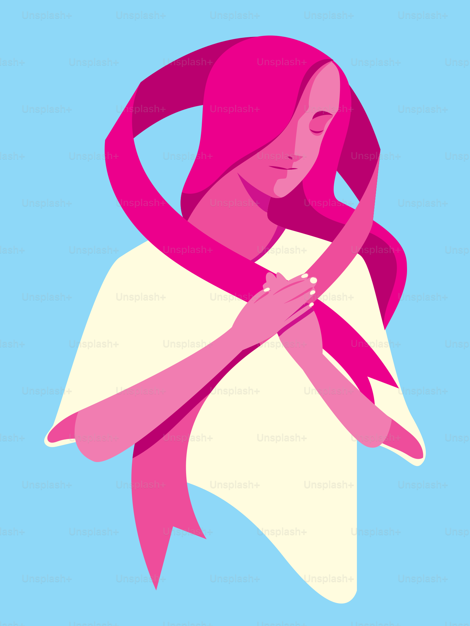 A woman with a pink scarf around her neck vector – Breast Image on Unsplash