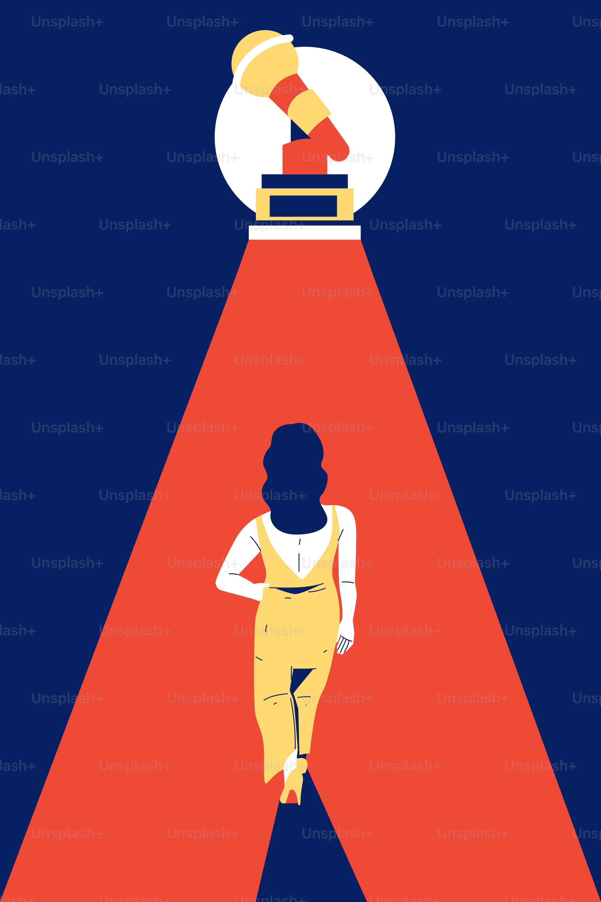 A poster of a woman standing in front of a light vector – Red carpet ...