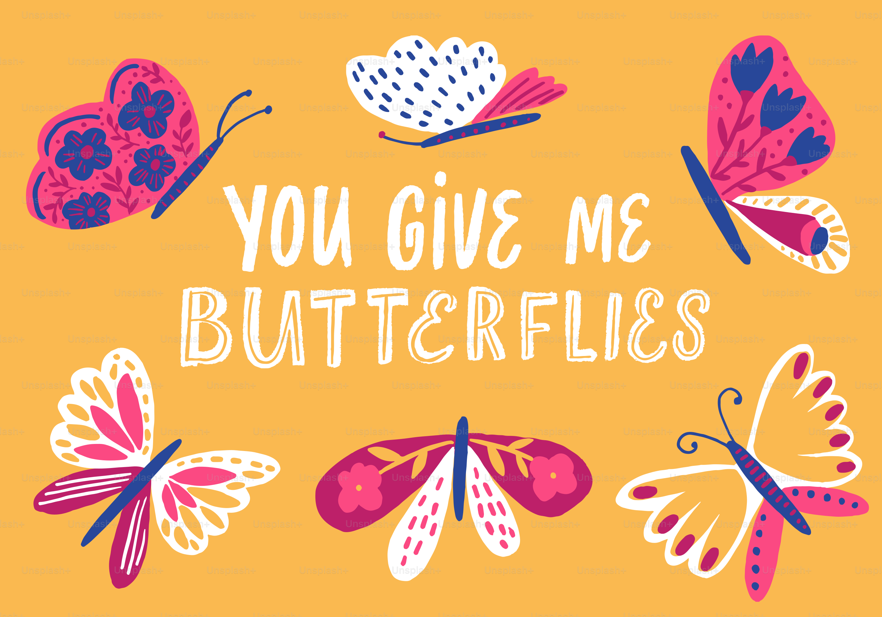 Una tarjeta con mariposas y las palabras que me das mariposas vector ...