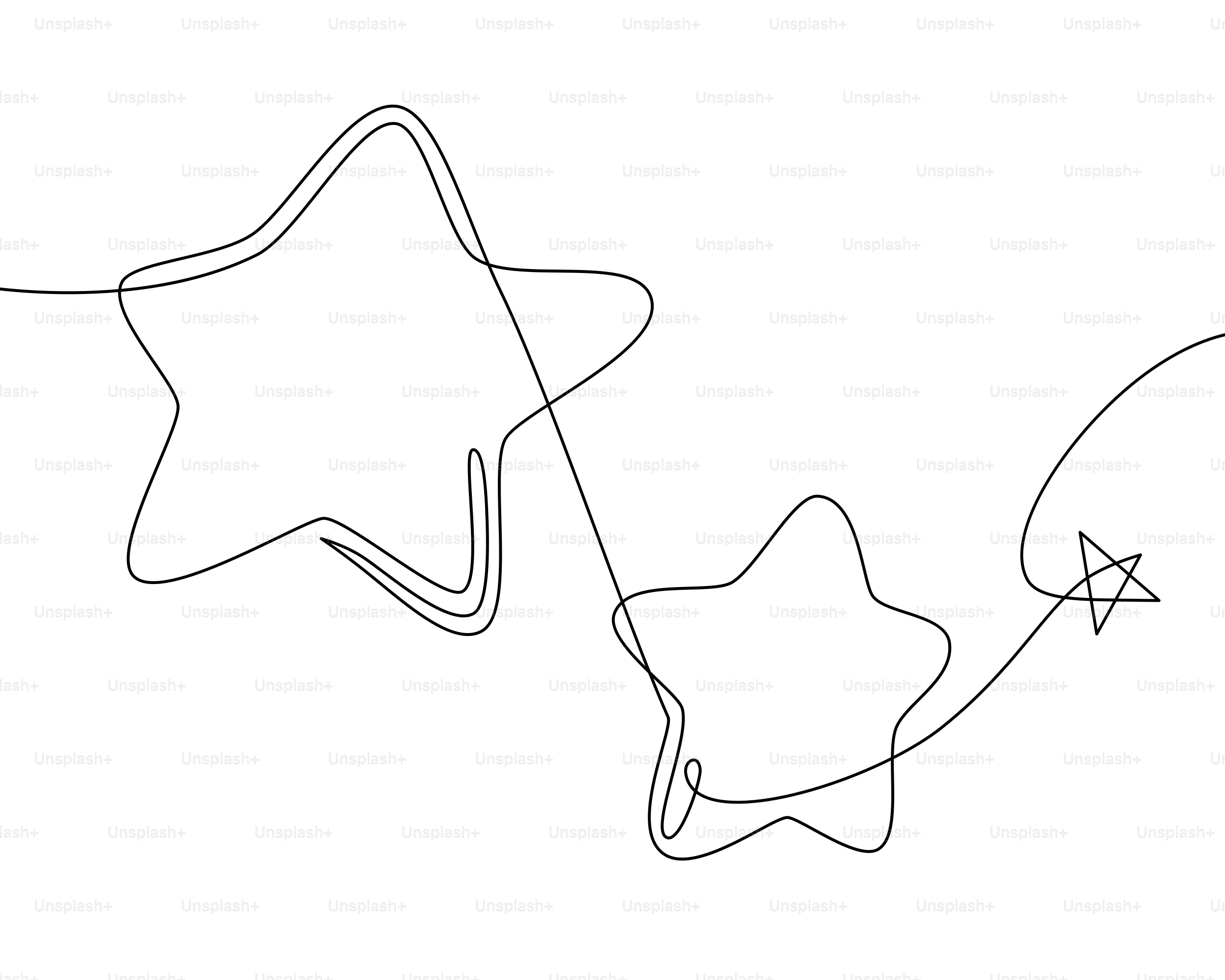 Dibujo lineal de una estrella y un globo vector – Imagen de Estrellas ...