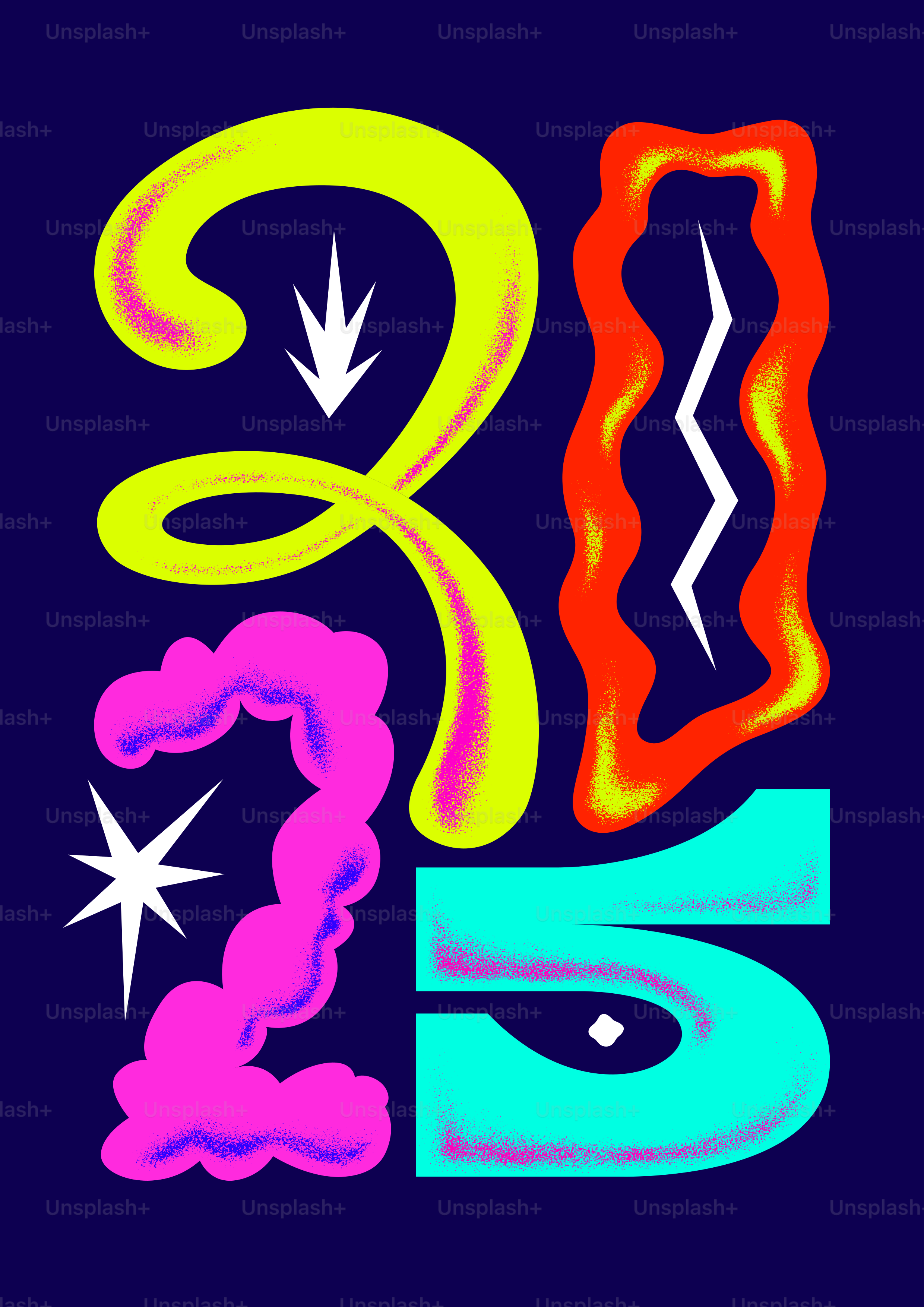 Un poster con il numero tre in colori neon vettoriale – Immagine di ...