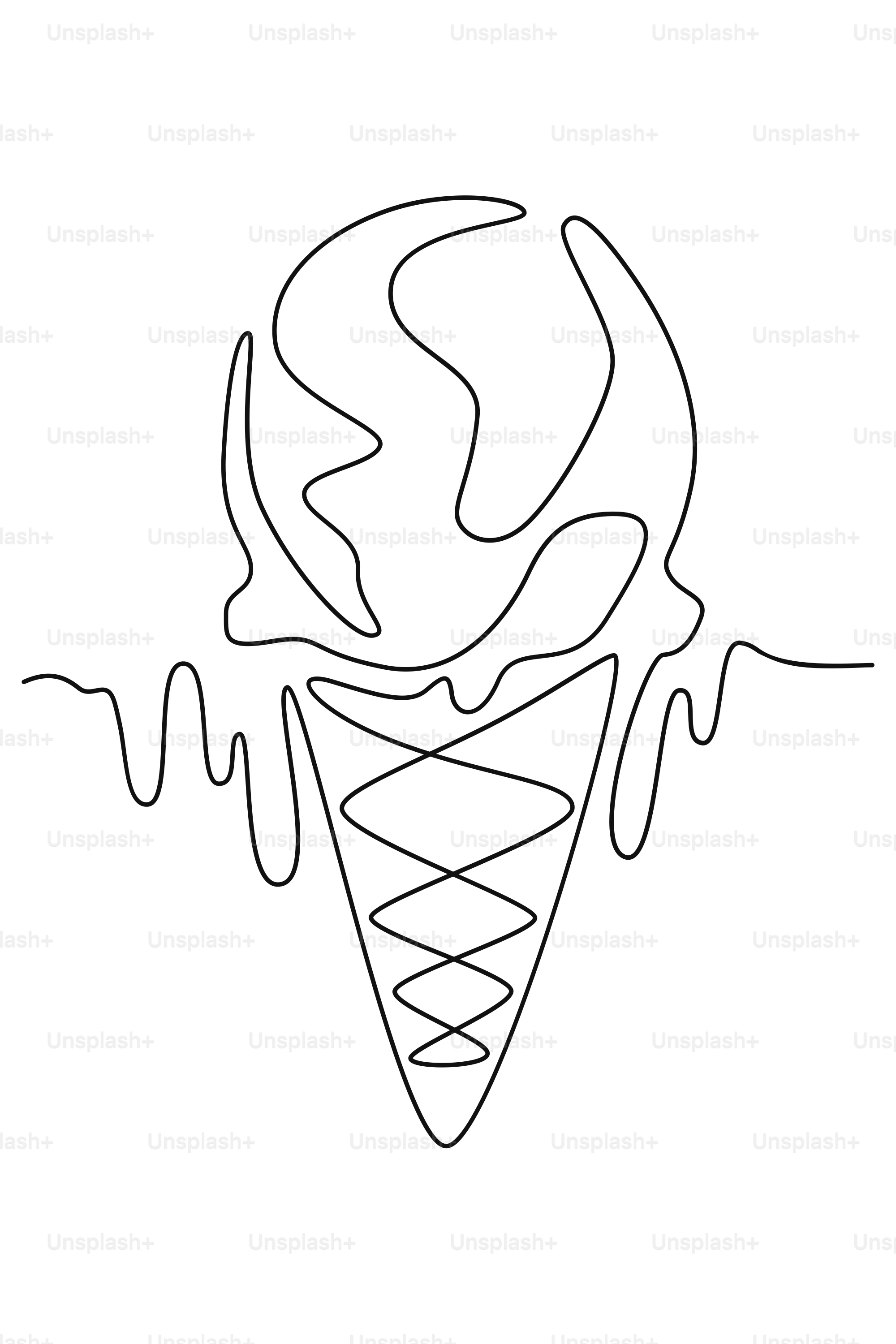 A line drawing of an ice cream cone vector – Line drawing Image on Unsplash