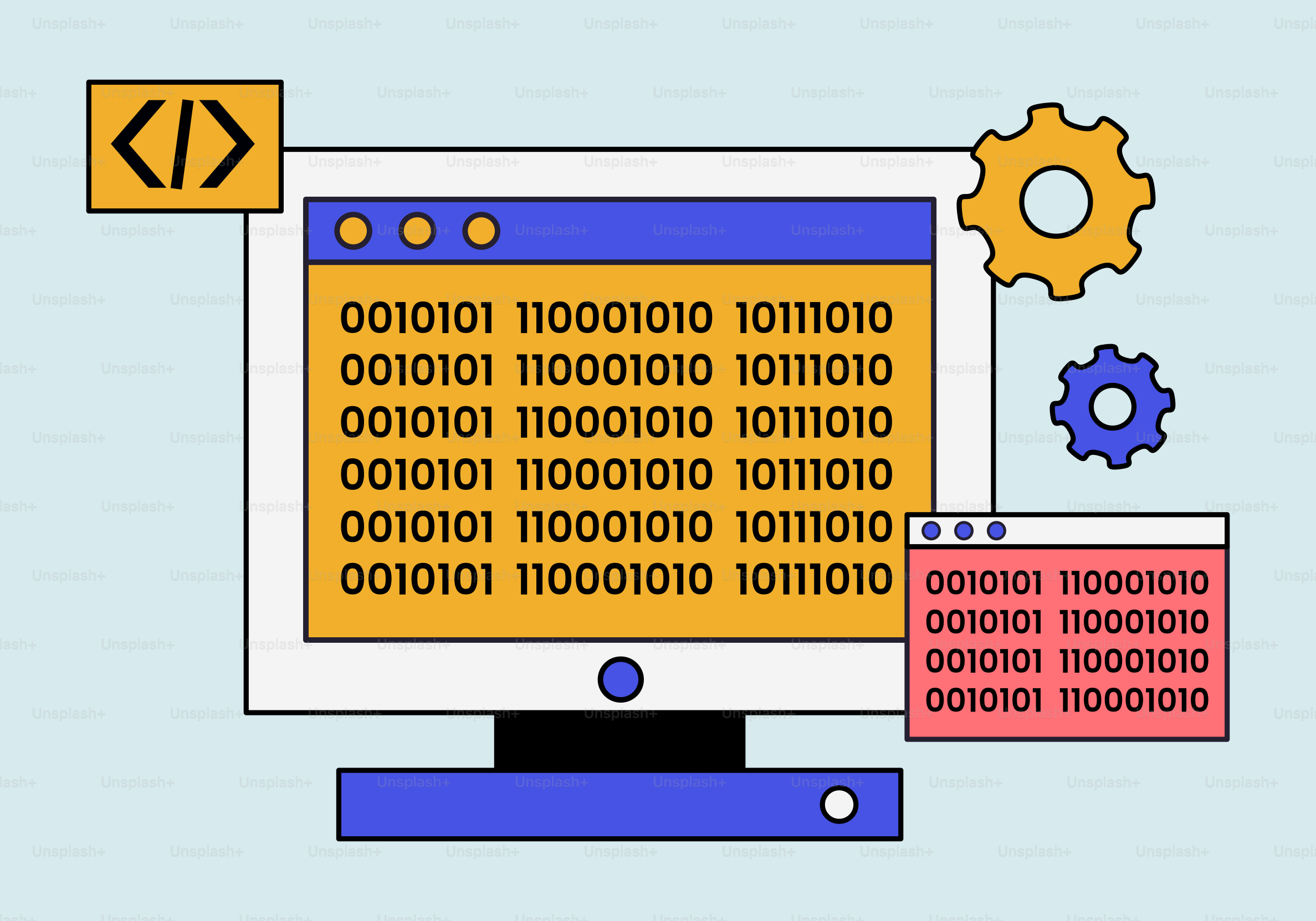 A computer screen with a programming code on it vector – Technology ...
