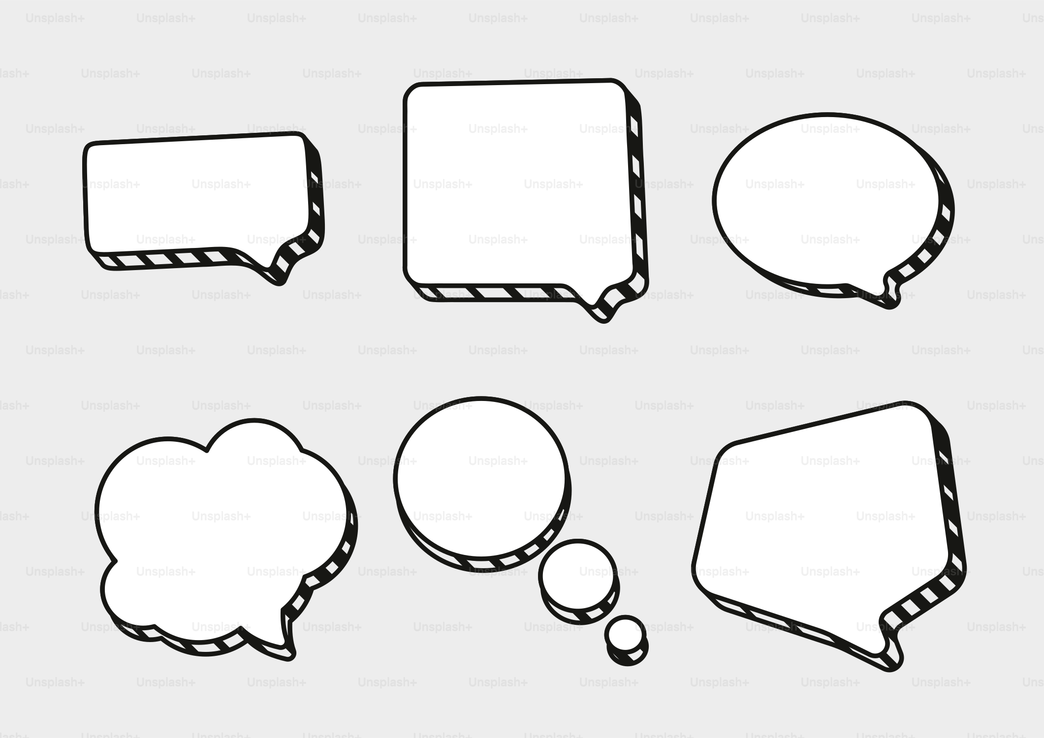 A set of hand drawn speech bubbles vector – Design elements Image on ...