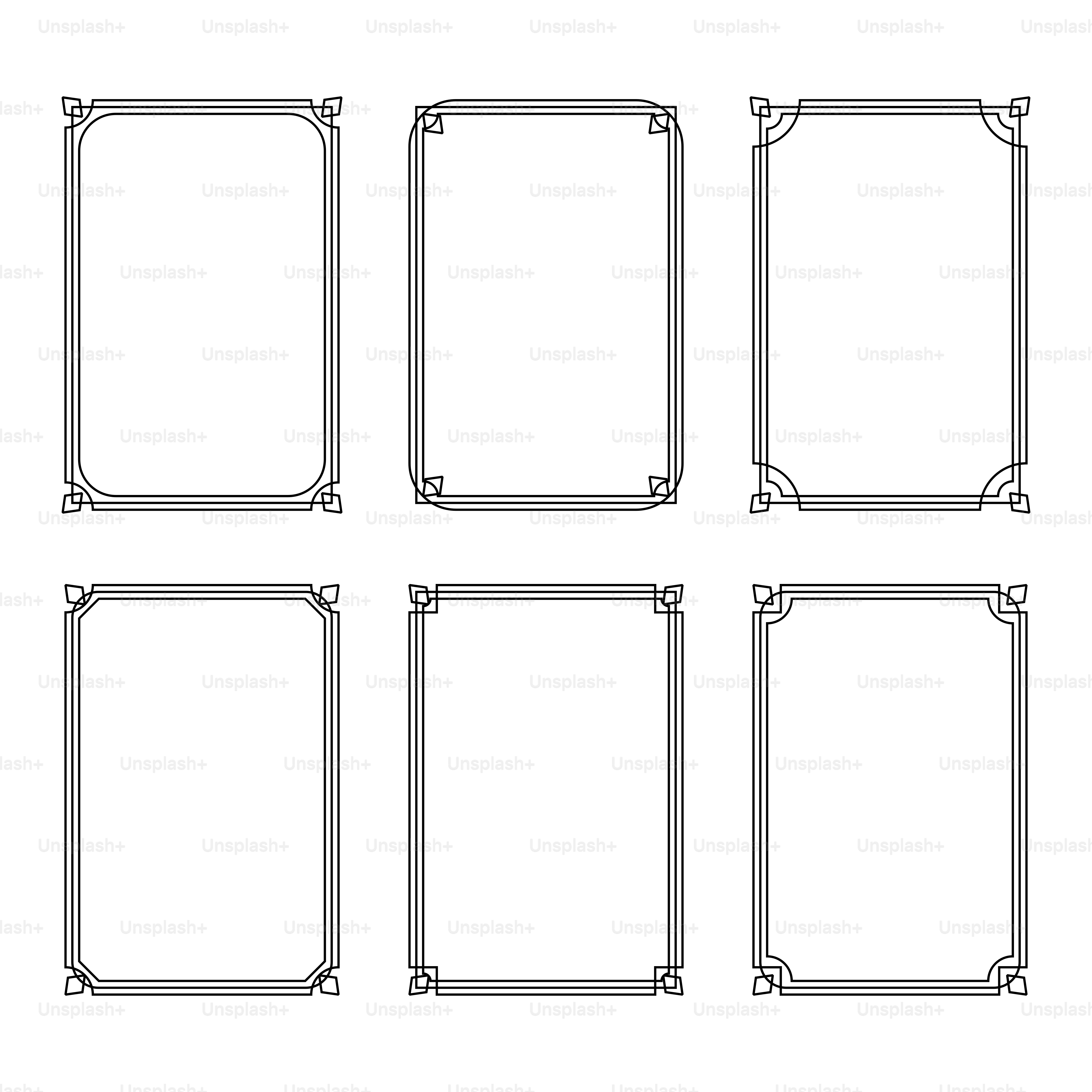 A set of nine square frames with a white background vector – Design ...