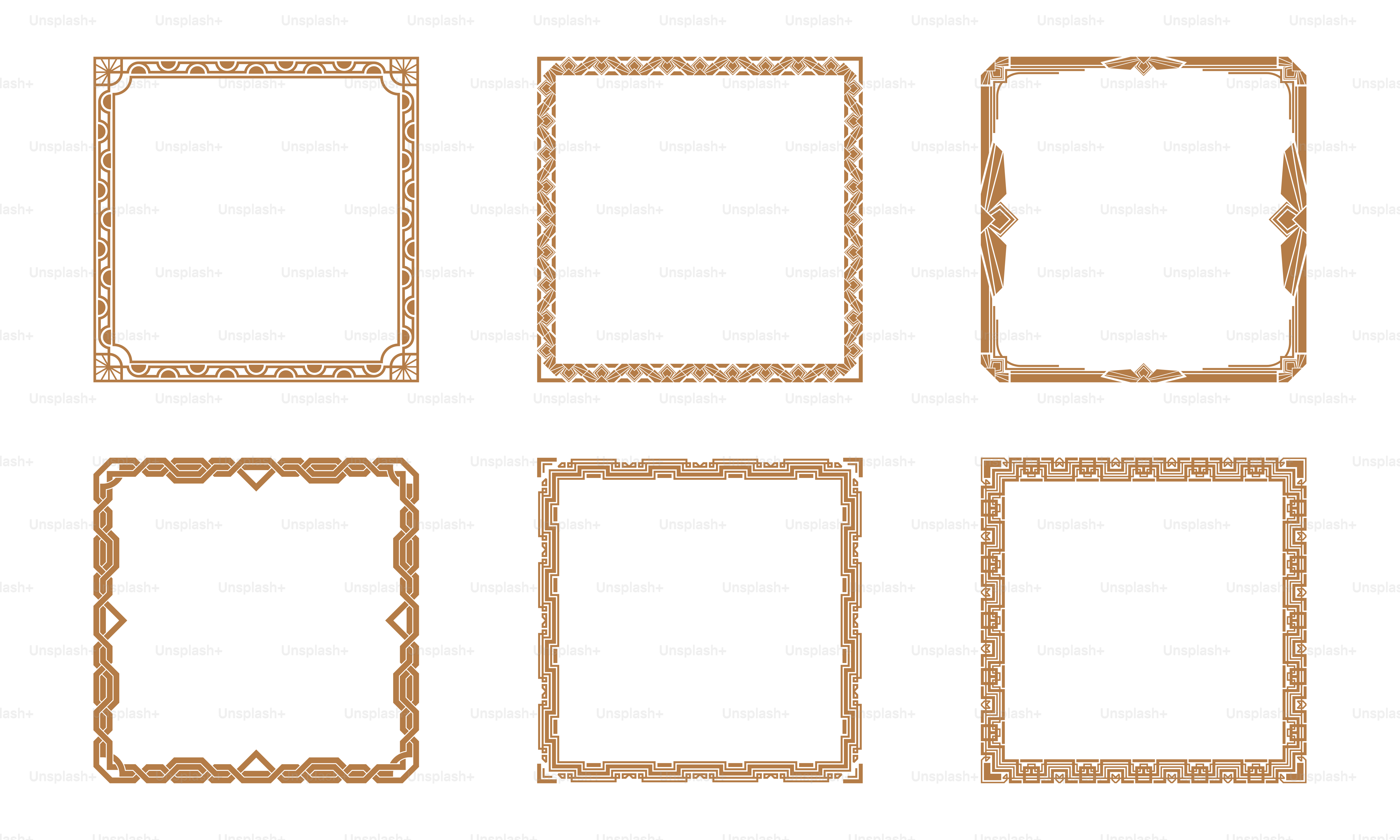 A set of nine square frames with a white background vector – Design ...