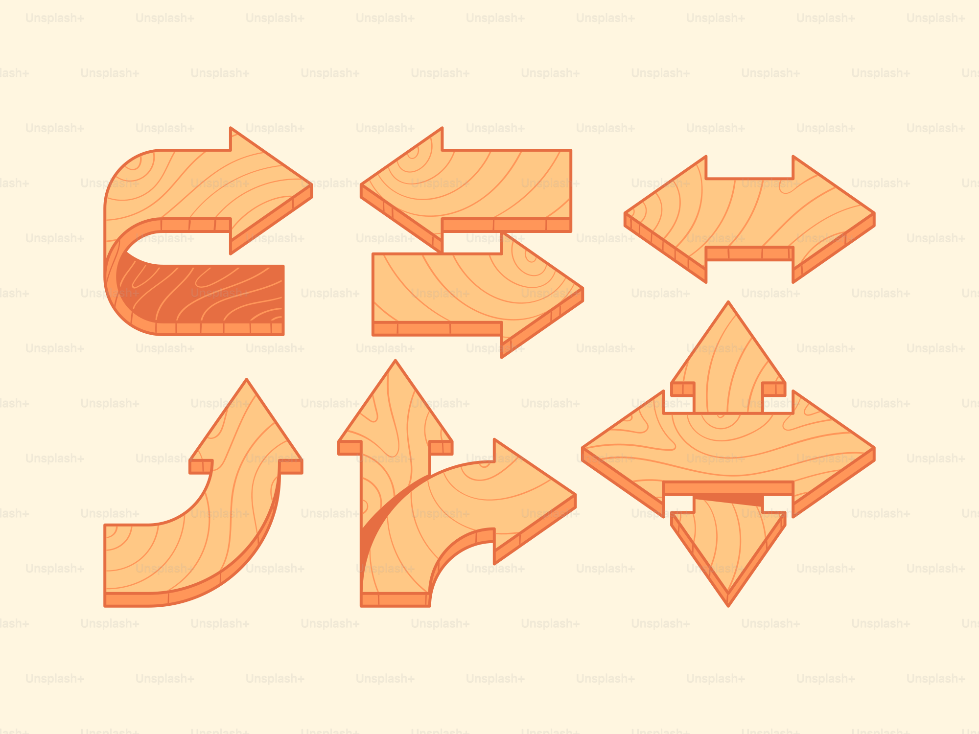 A set of wooden arrows pointing in different directions vector – Vector ...