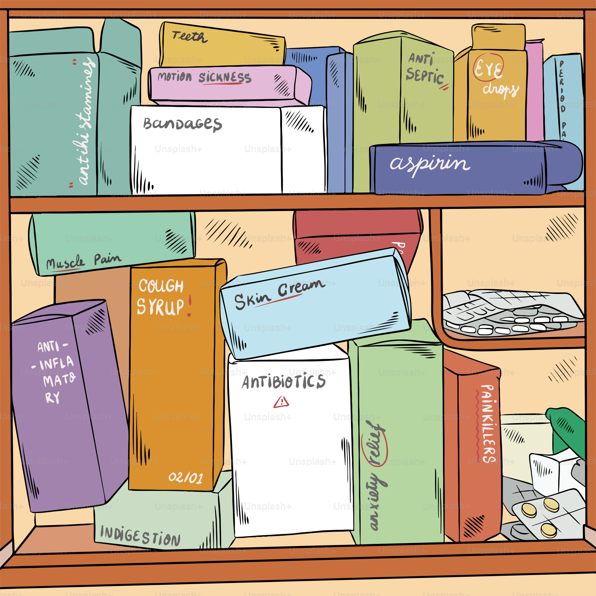 Uno scaffale pieno di libri vettoriale – Immagine di Decluttering su ...