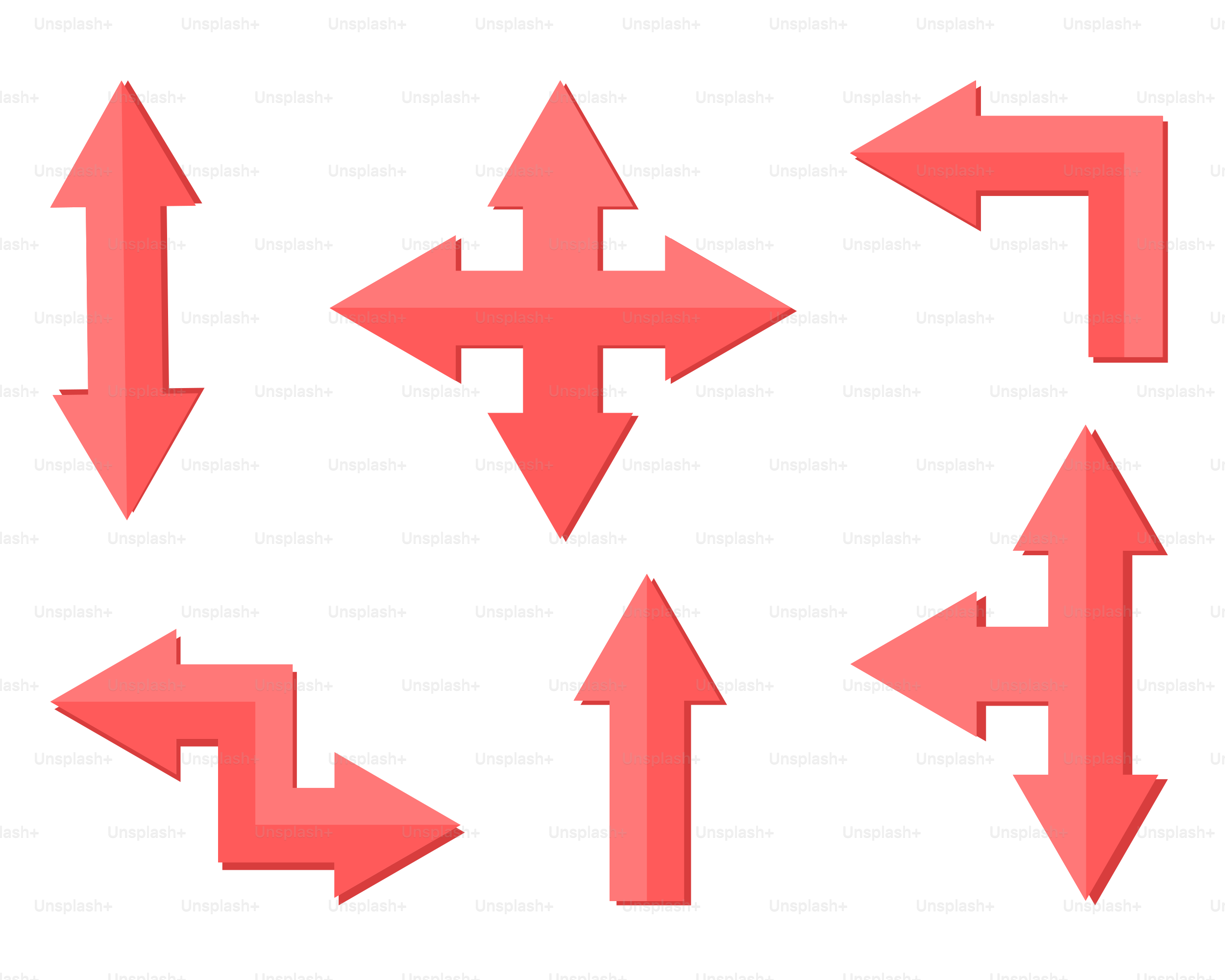 A group of red arrows pointing in different directions vector – Vector ...