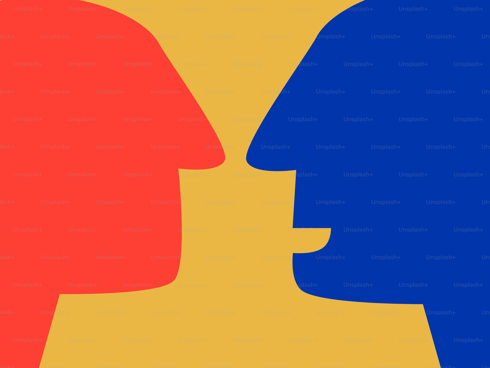 A picture of two people facing each other vector – Abstract Image on ...