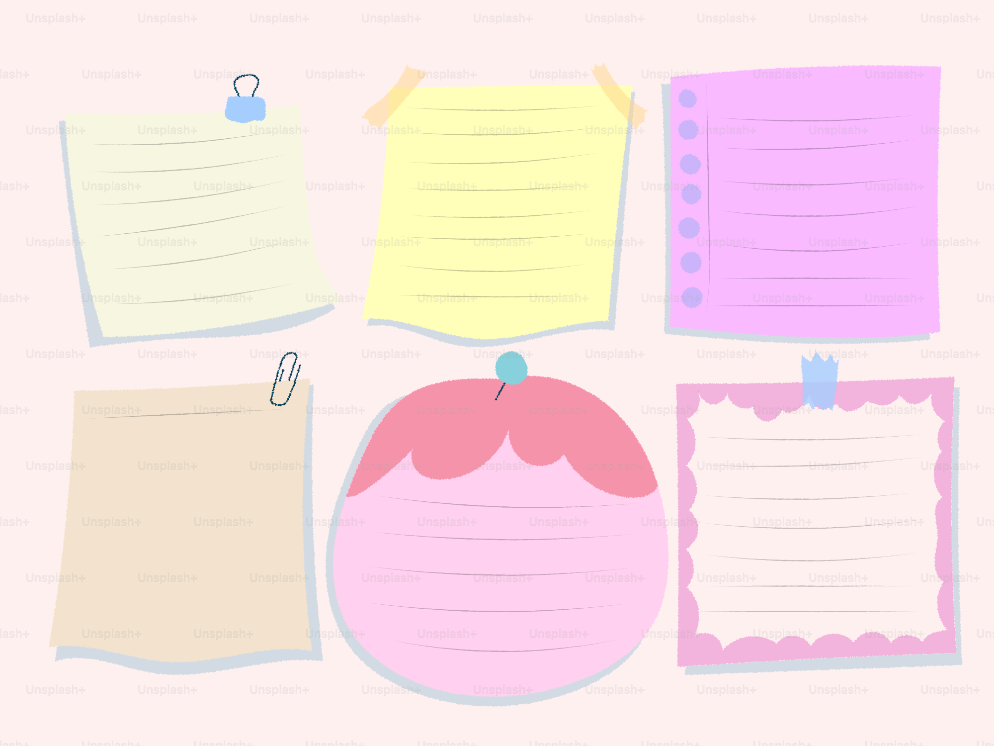 A bunch of sticky notes attached to a wall vector – Illustration Image ...