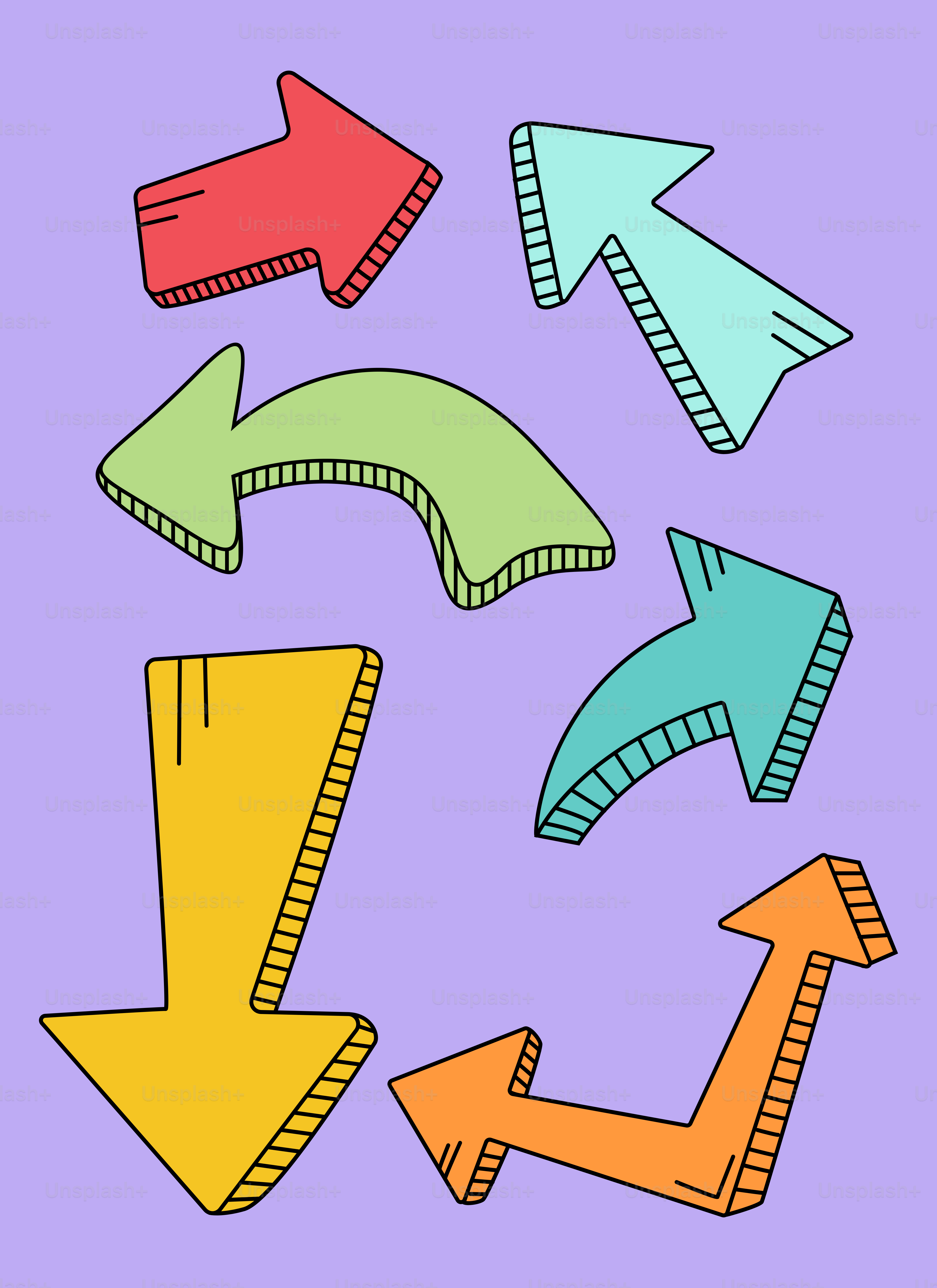 A bunch of arrows pointing in different directions vector ...