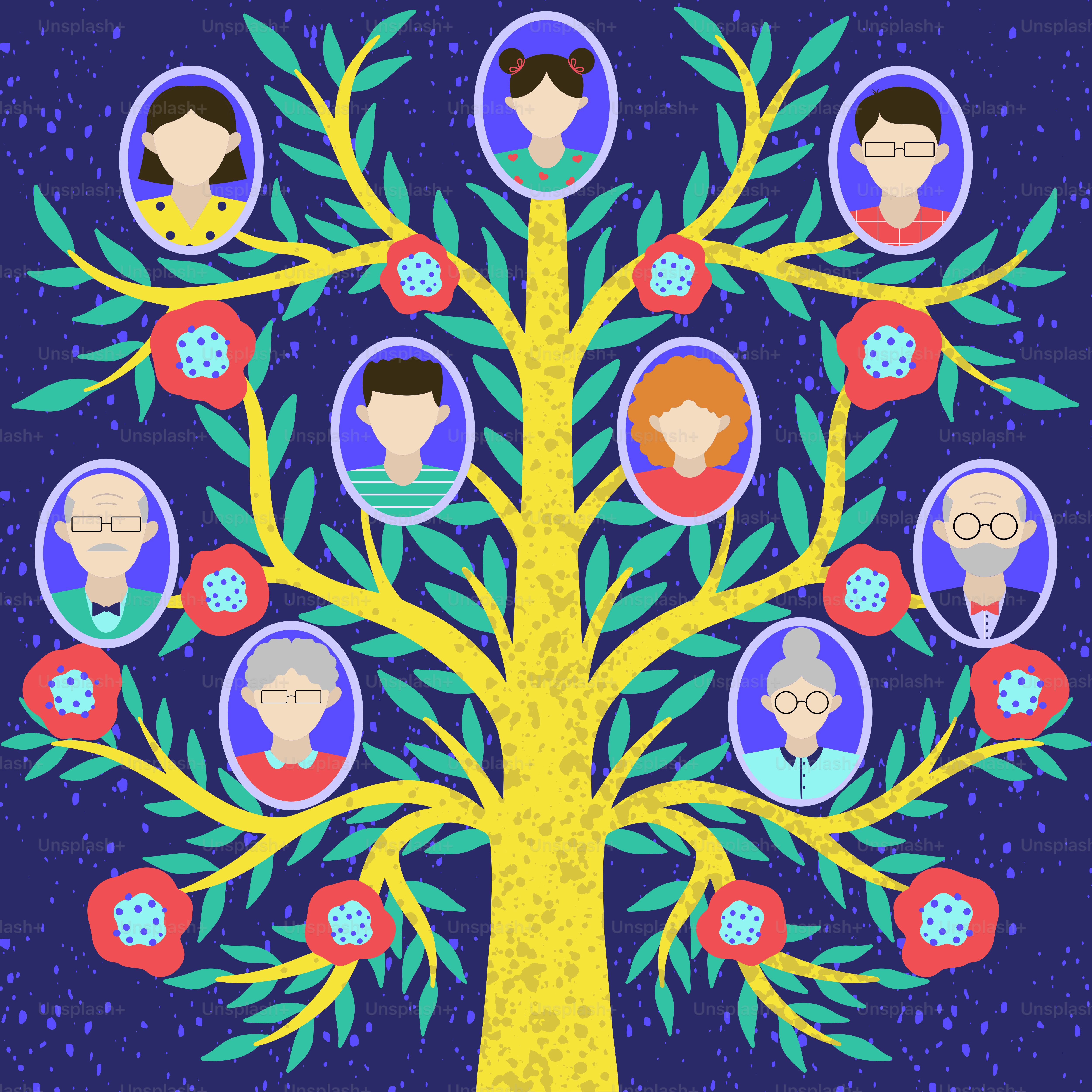 A family tree with a blue background vector – Vector Image on Unsplash