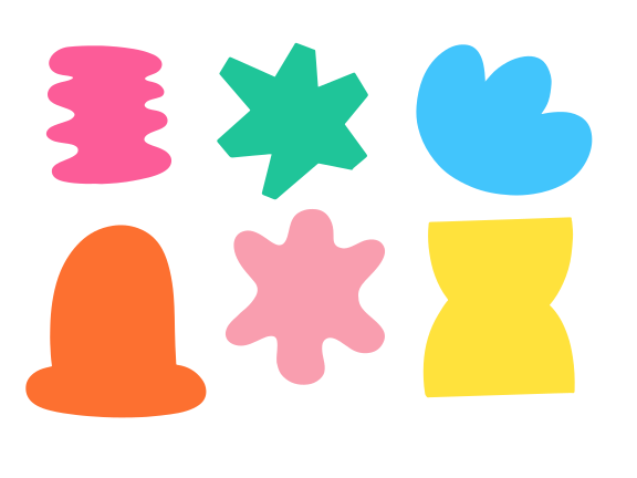 A group of different colored shapes on a white background vector ...