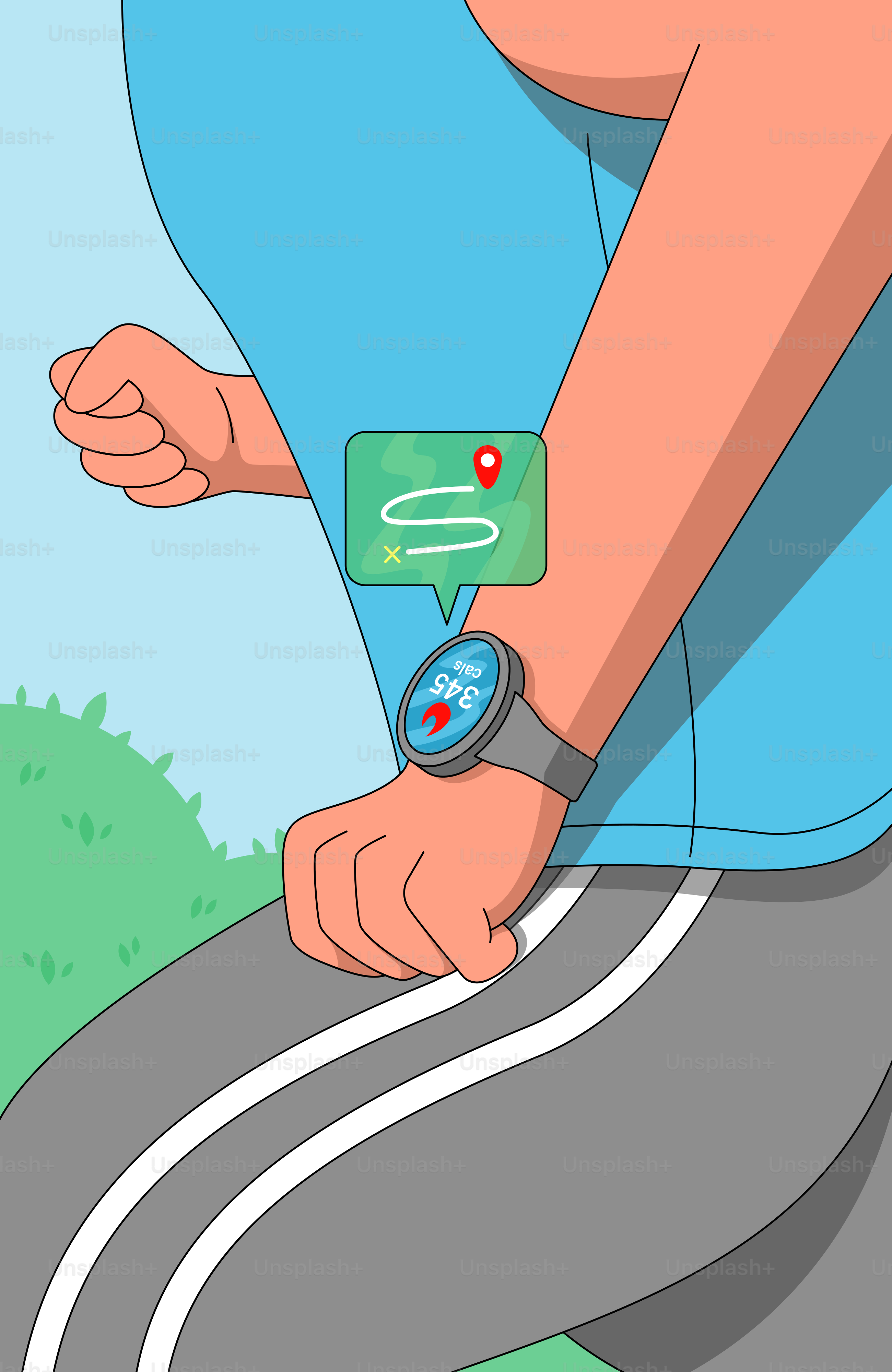 A person with a gps device on their wrist vector – Technology Image on ...